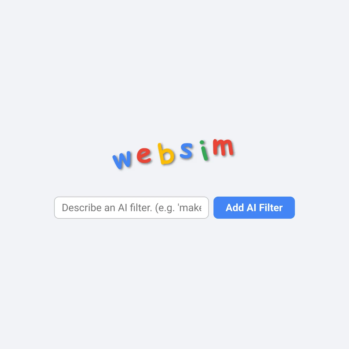 WebSim Logo with AI Filter Maker