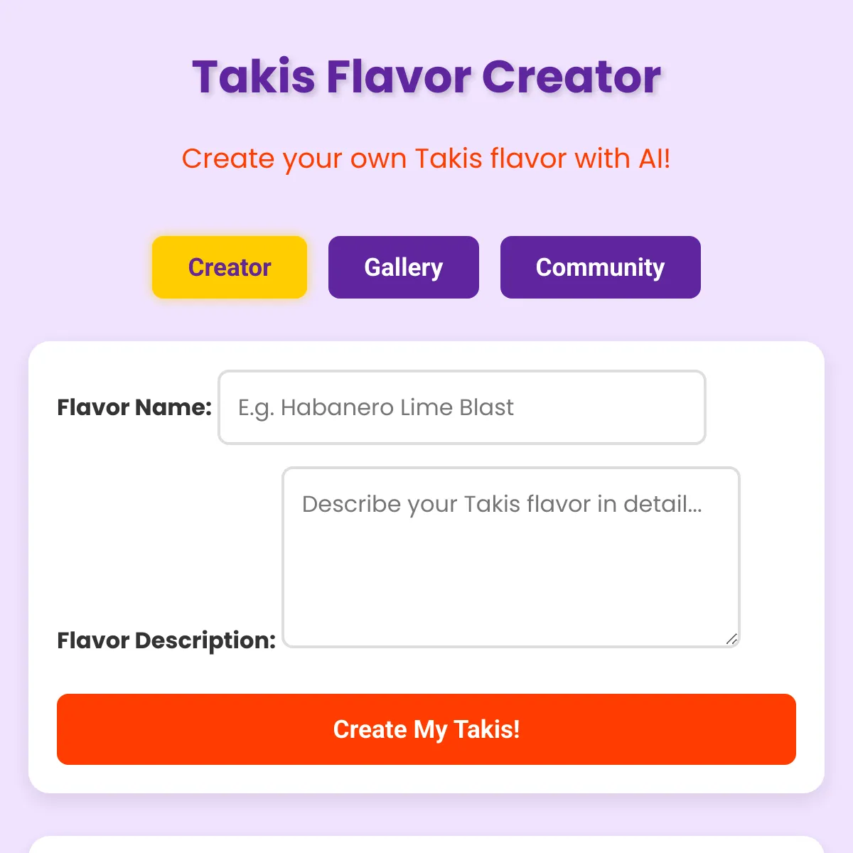 Takis Flavor Creator