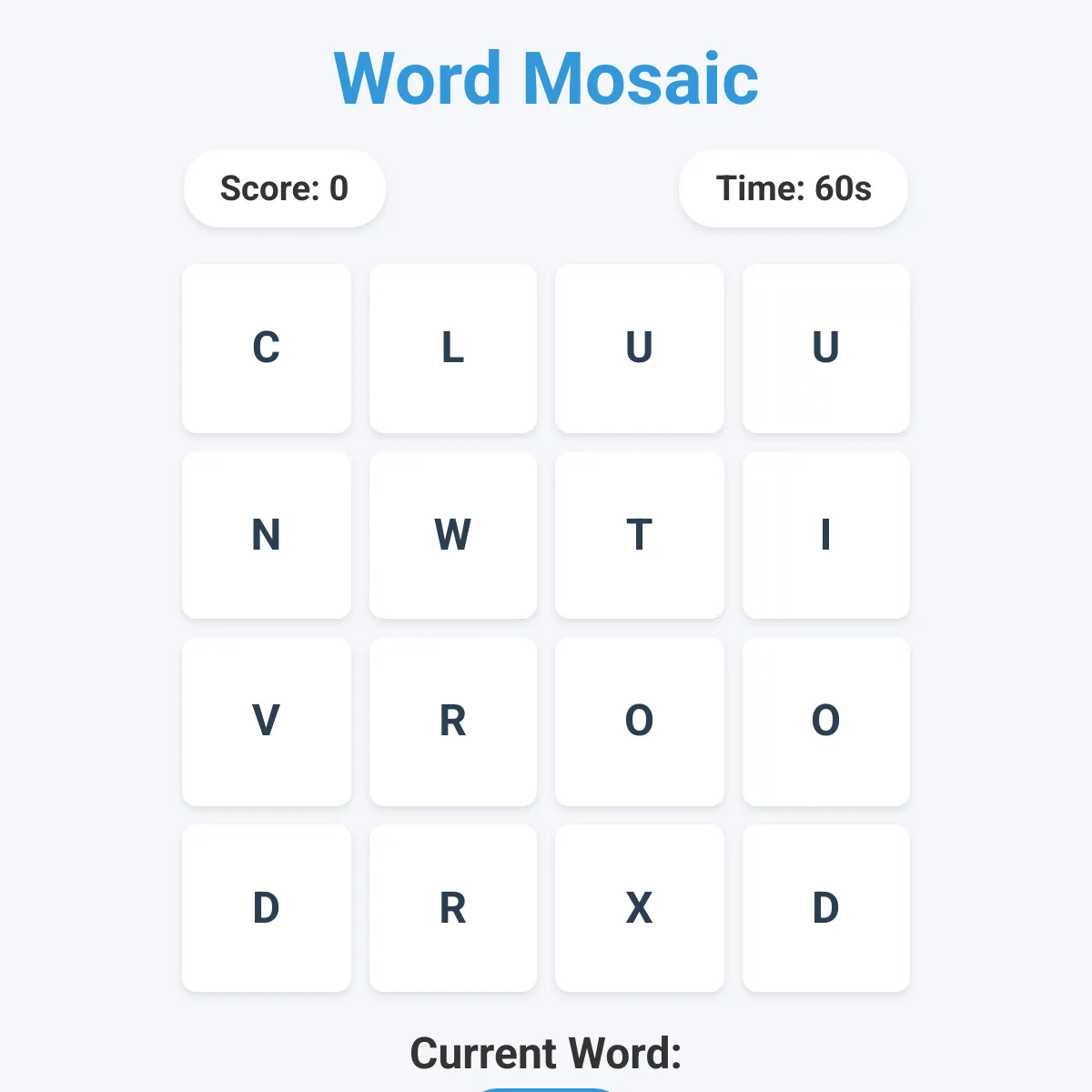 Word Mosaic Game