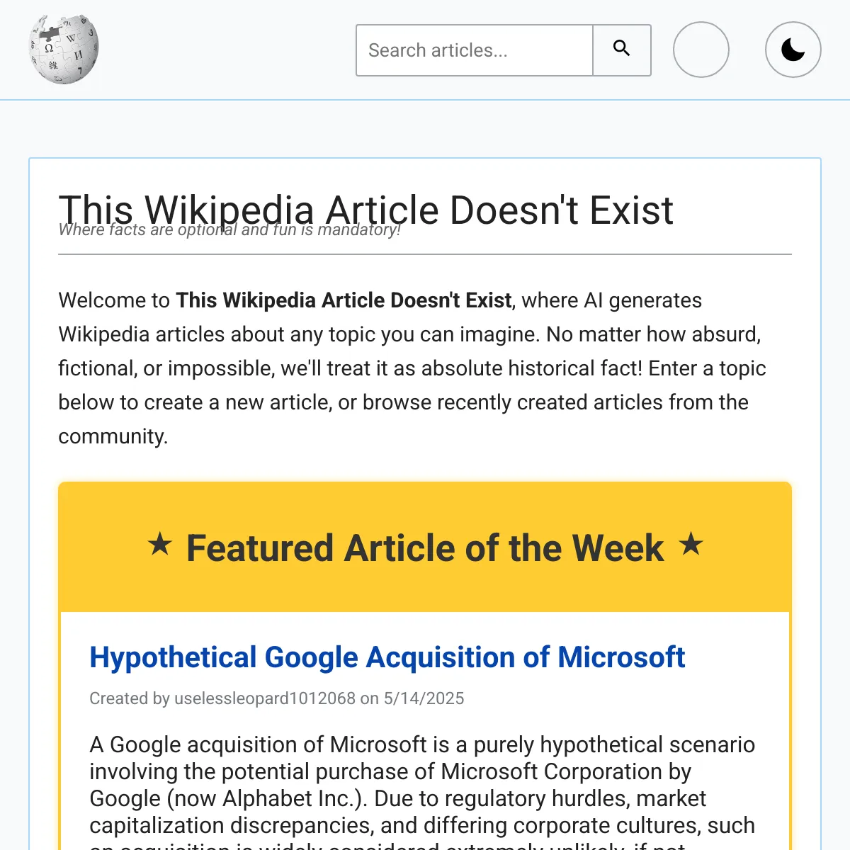 This Wikipedia Article Doesn't Exist
