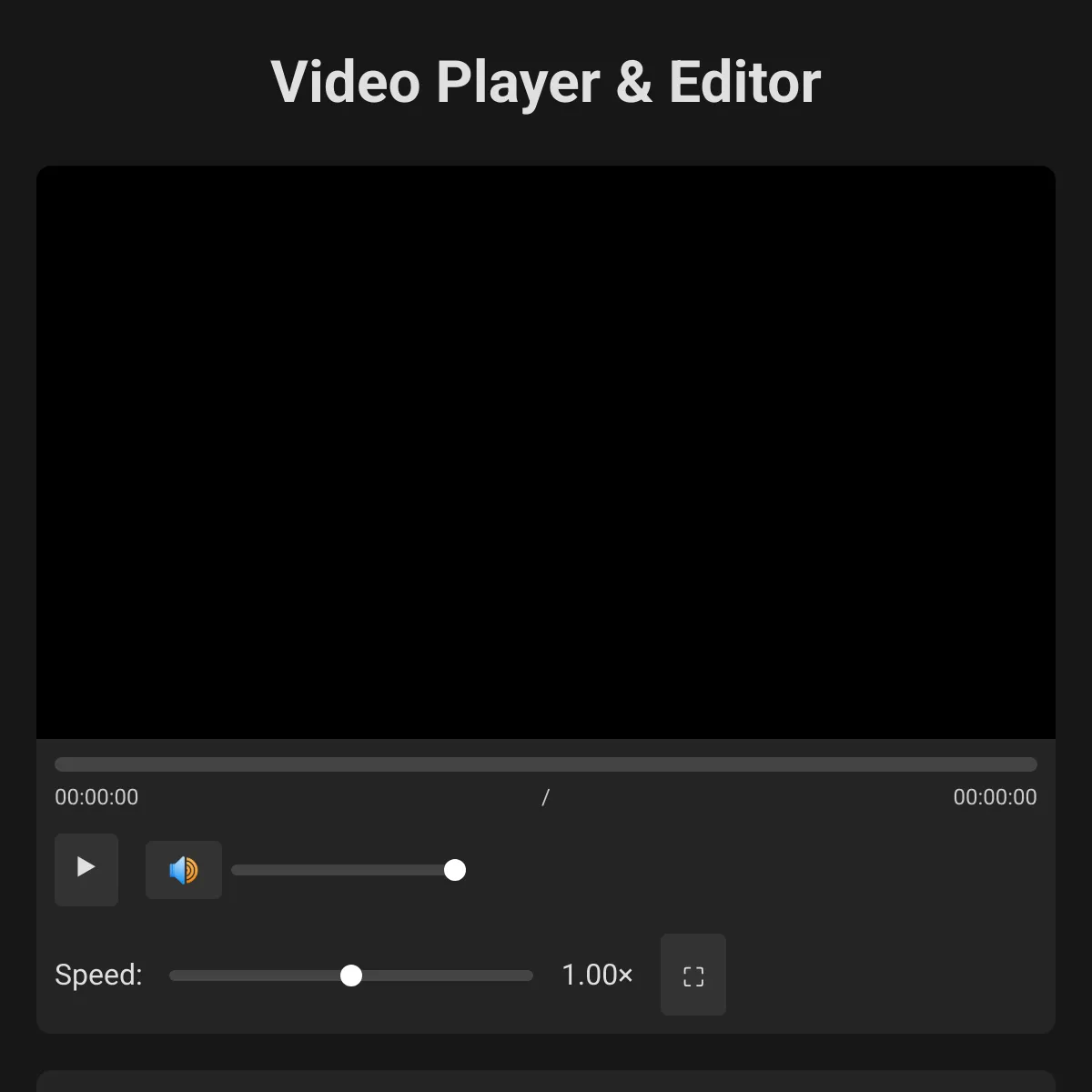 Advanced Video Player & Editor