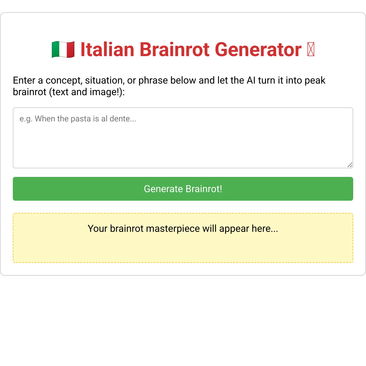 Italian Brainrot Meme Generator