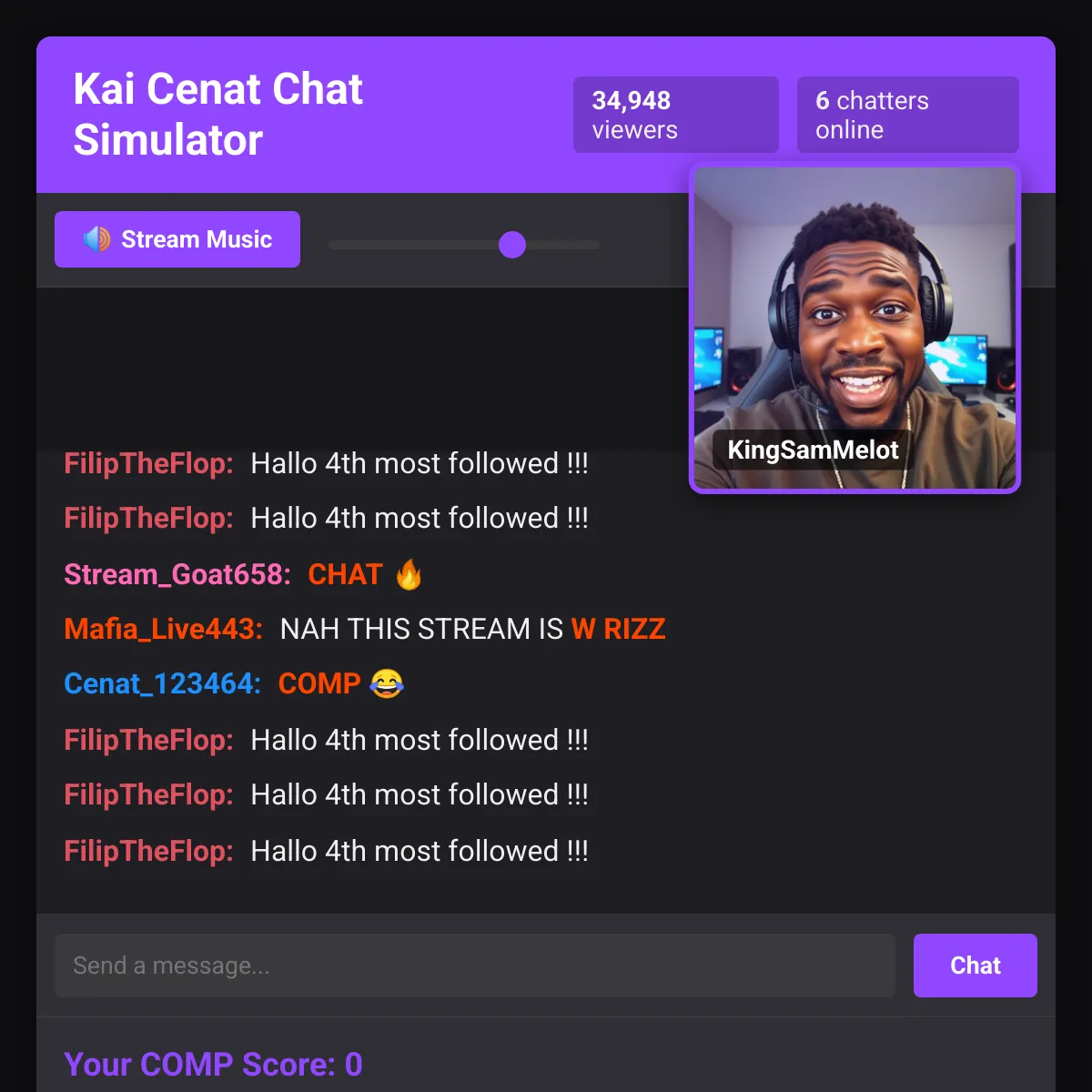 Kai Cenat Chat Simulator