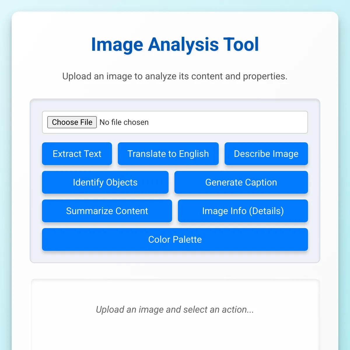 Image Analysis Tool