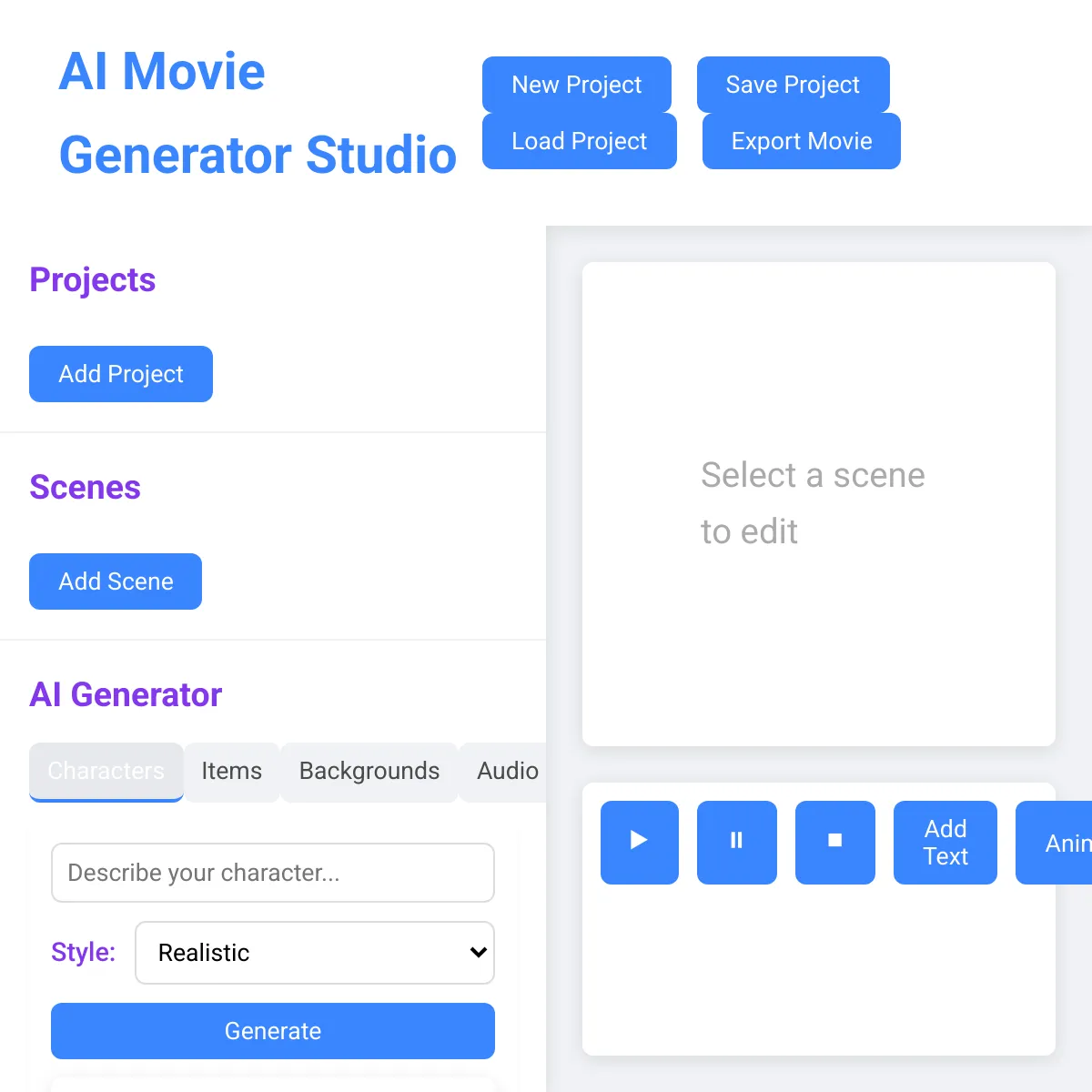 AI Movie Generator Studio