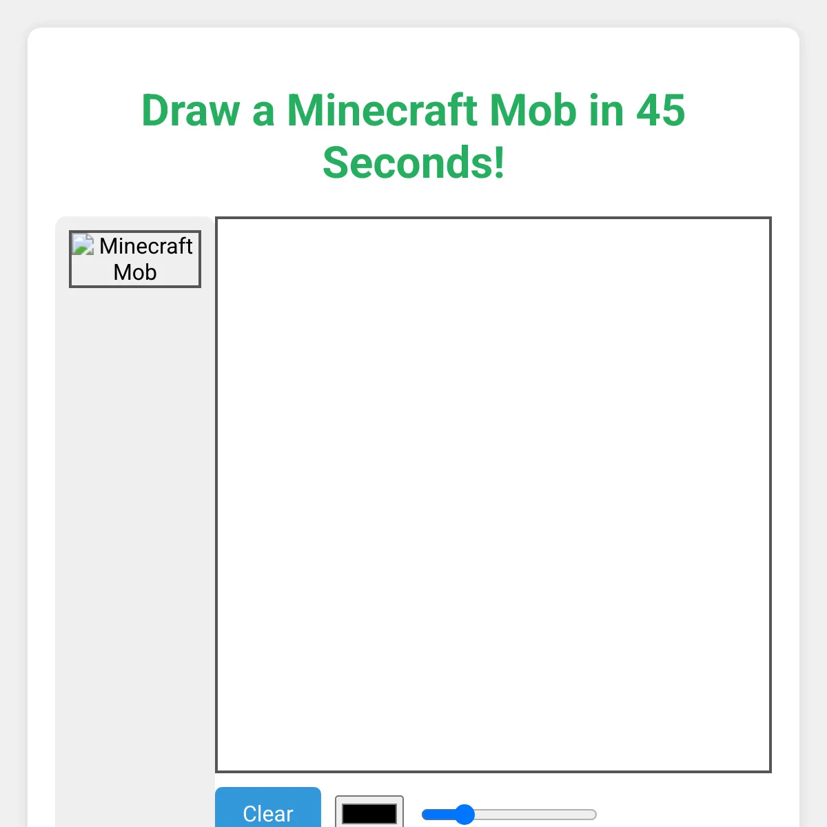 Minecraft Mob Drawing Game