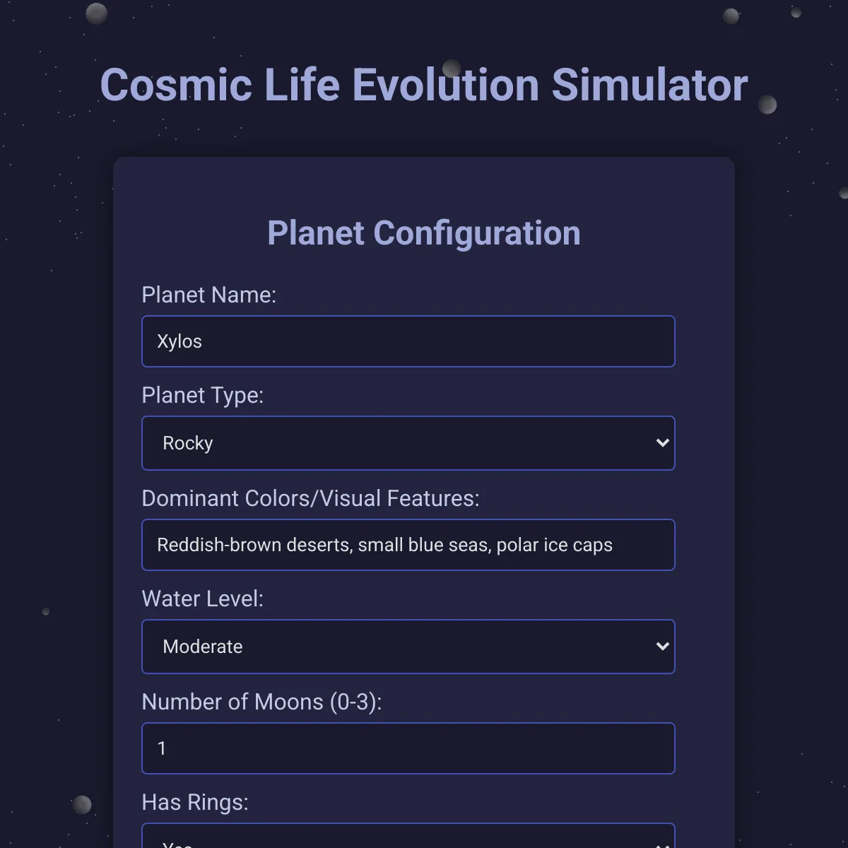 Planet Life Simulator