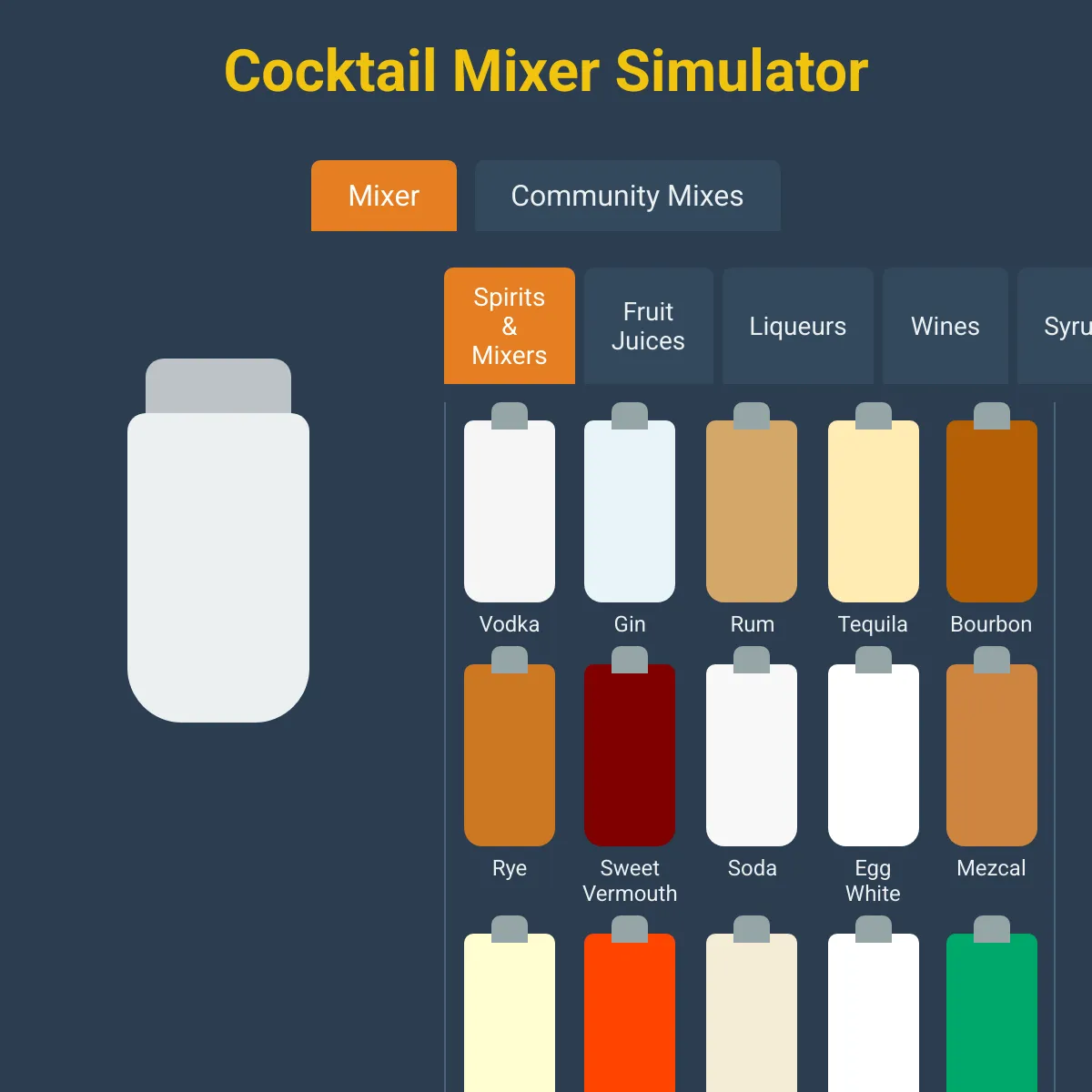Improved Cocktail Mixer Simulator