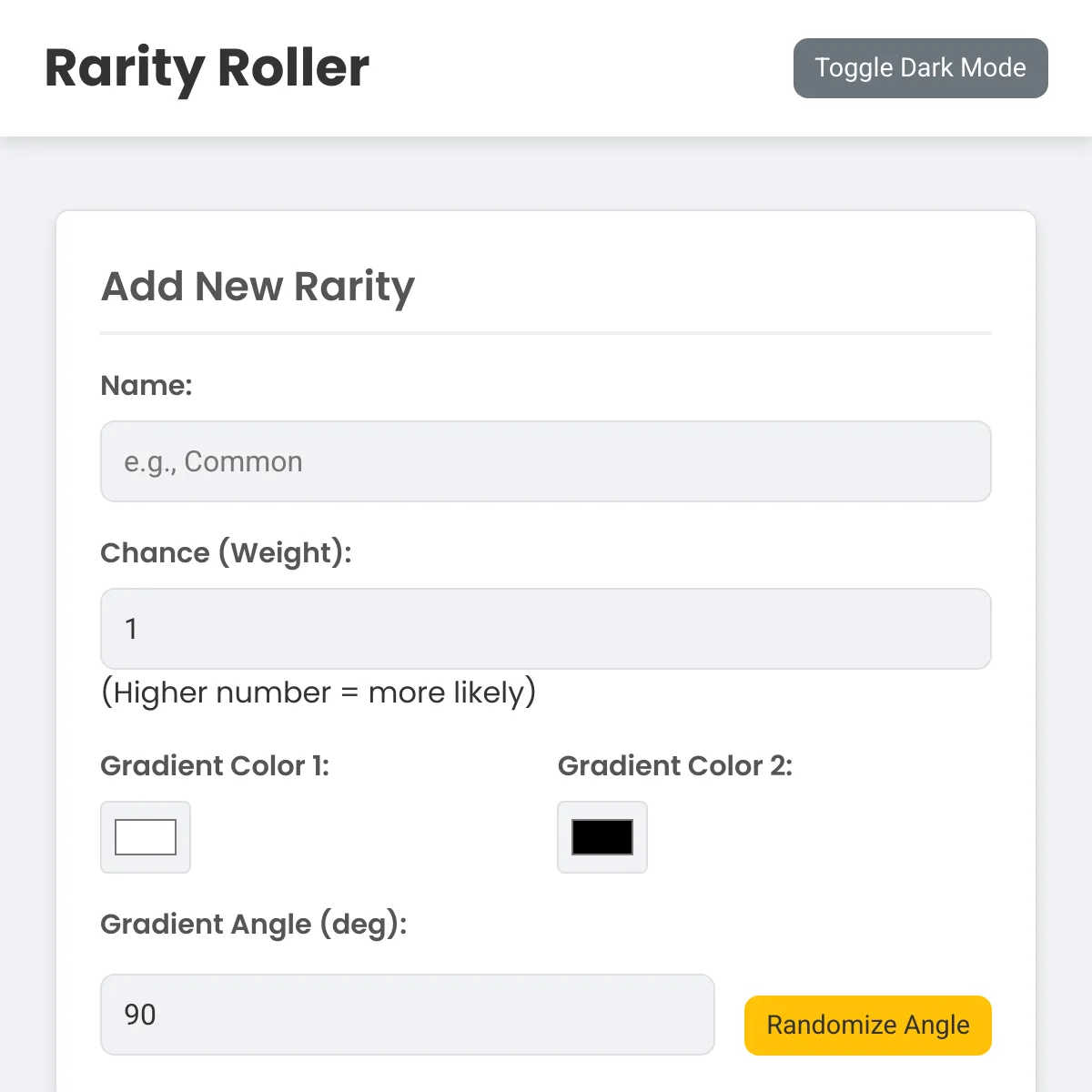 Random Rarity Generator