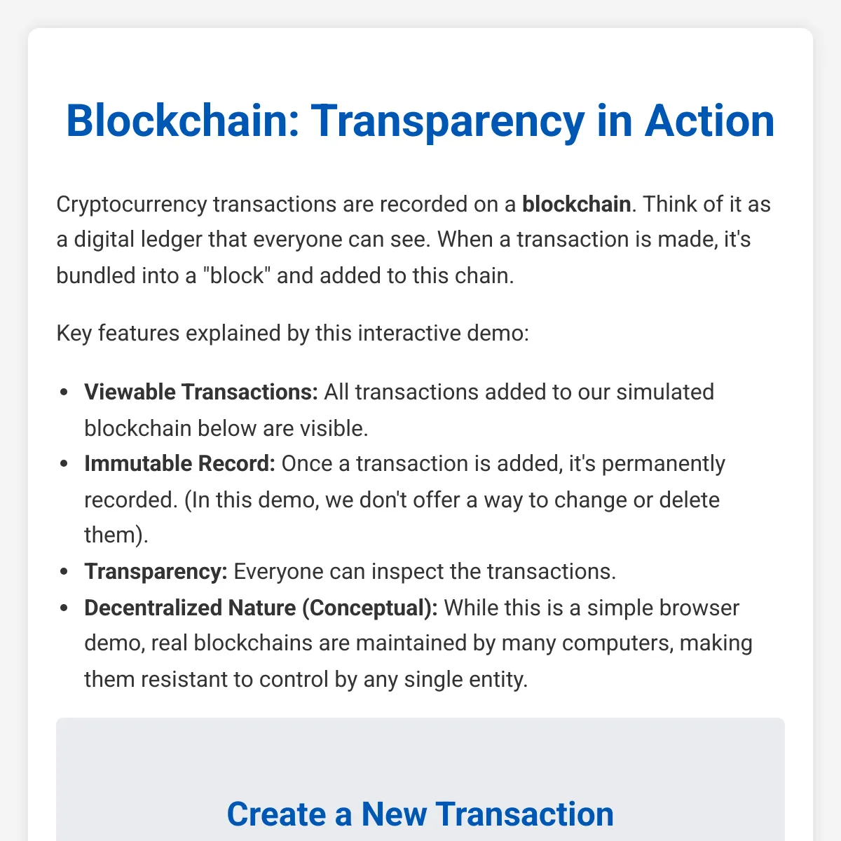 Blockchain Transparency Explorer