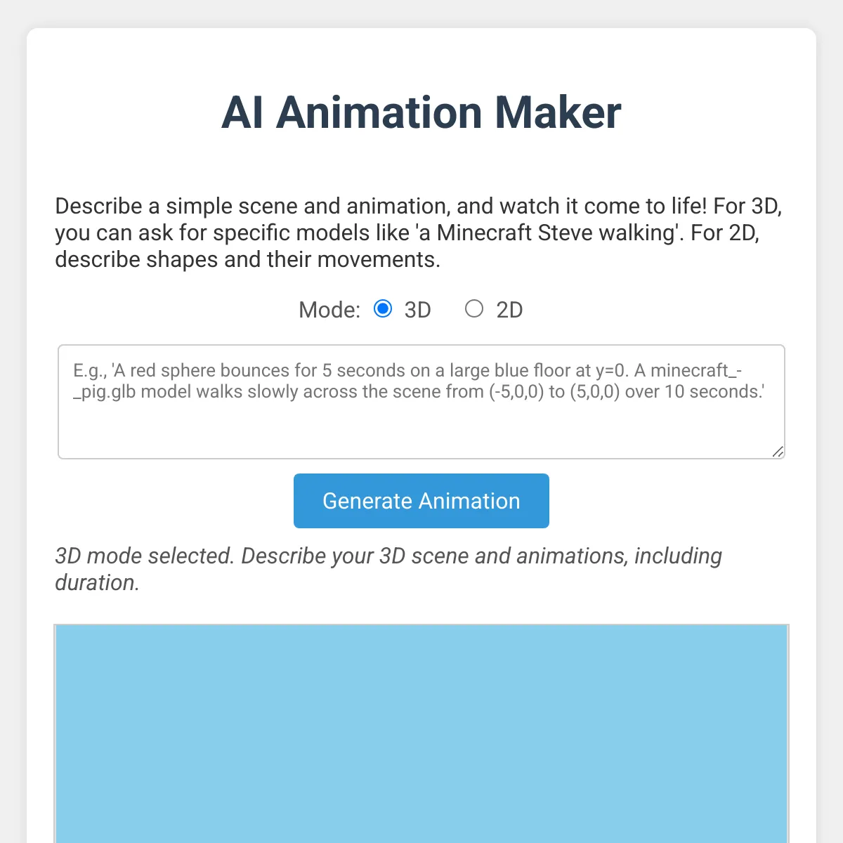AI 3D Animation Maker