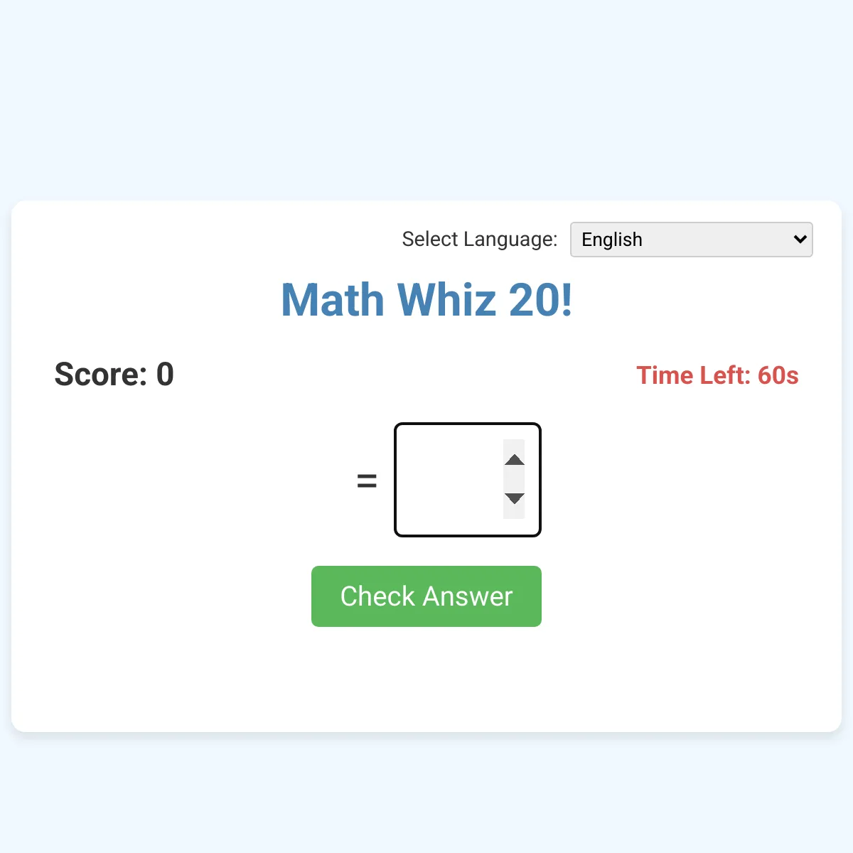 Math Whiz 20!