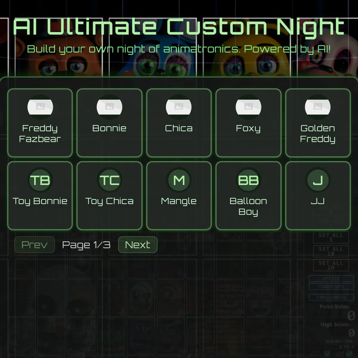 AI Ultimate Custom Night - Web Edition