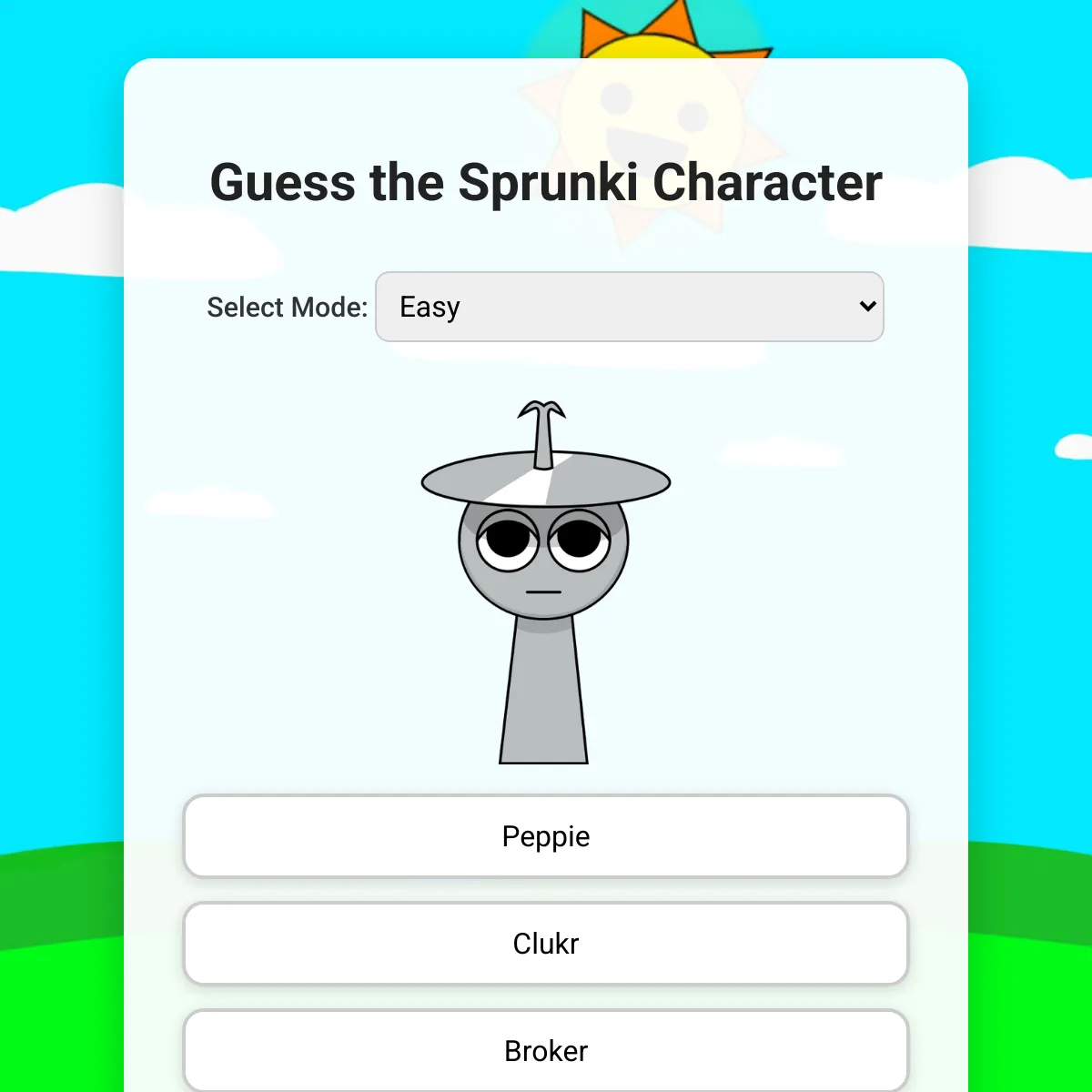 Guess the Sprunki Character