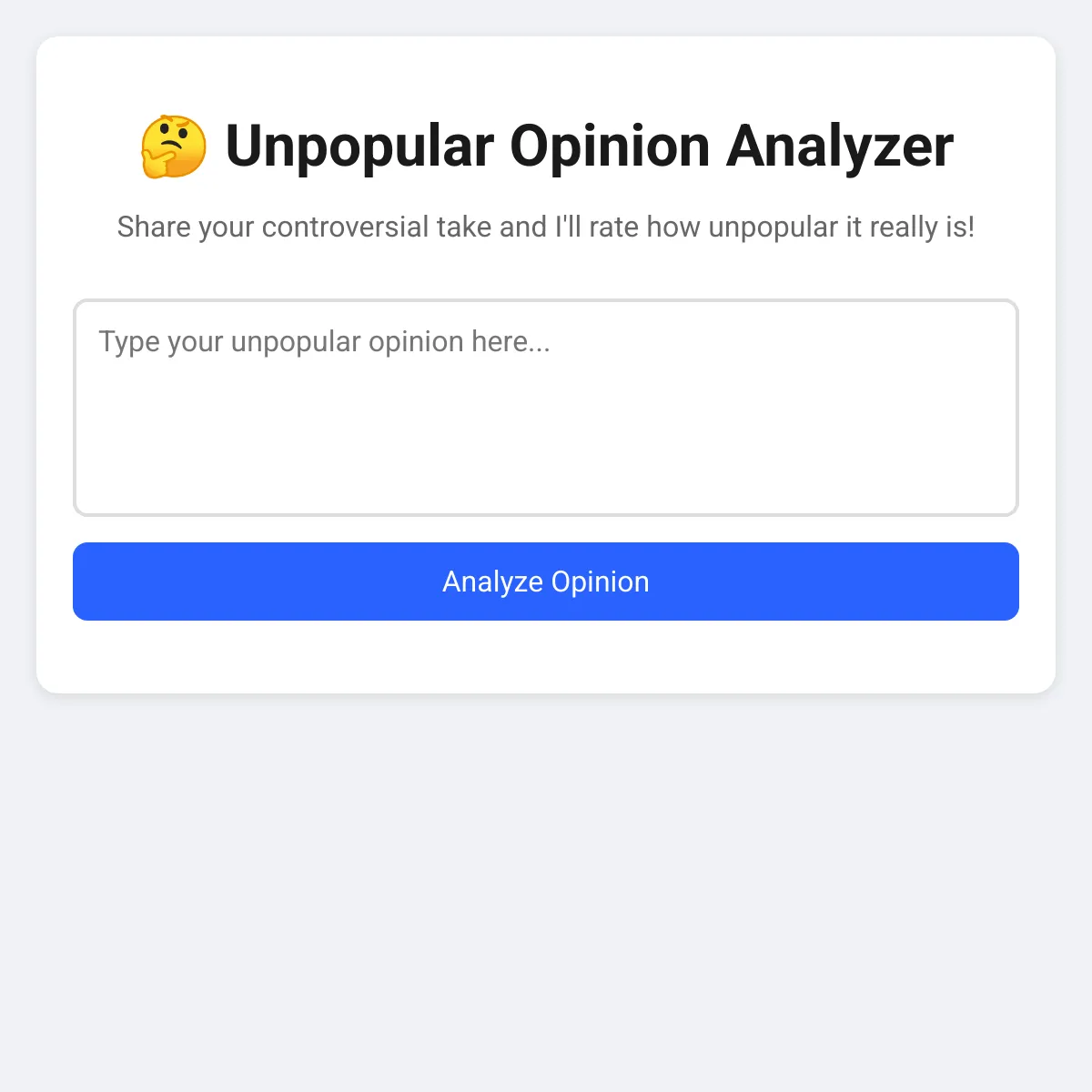 Unpopular Opinion Analyzer