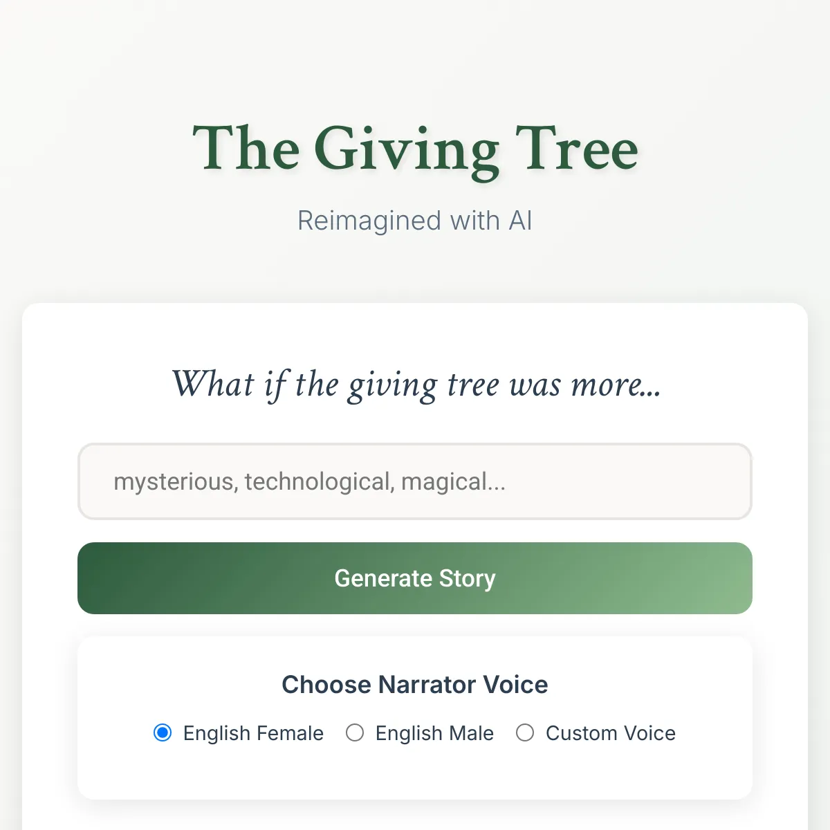 The Giving Tree Reimagined