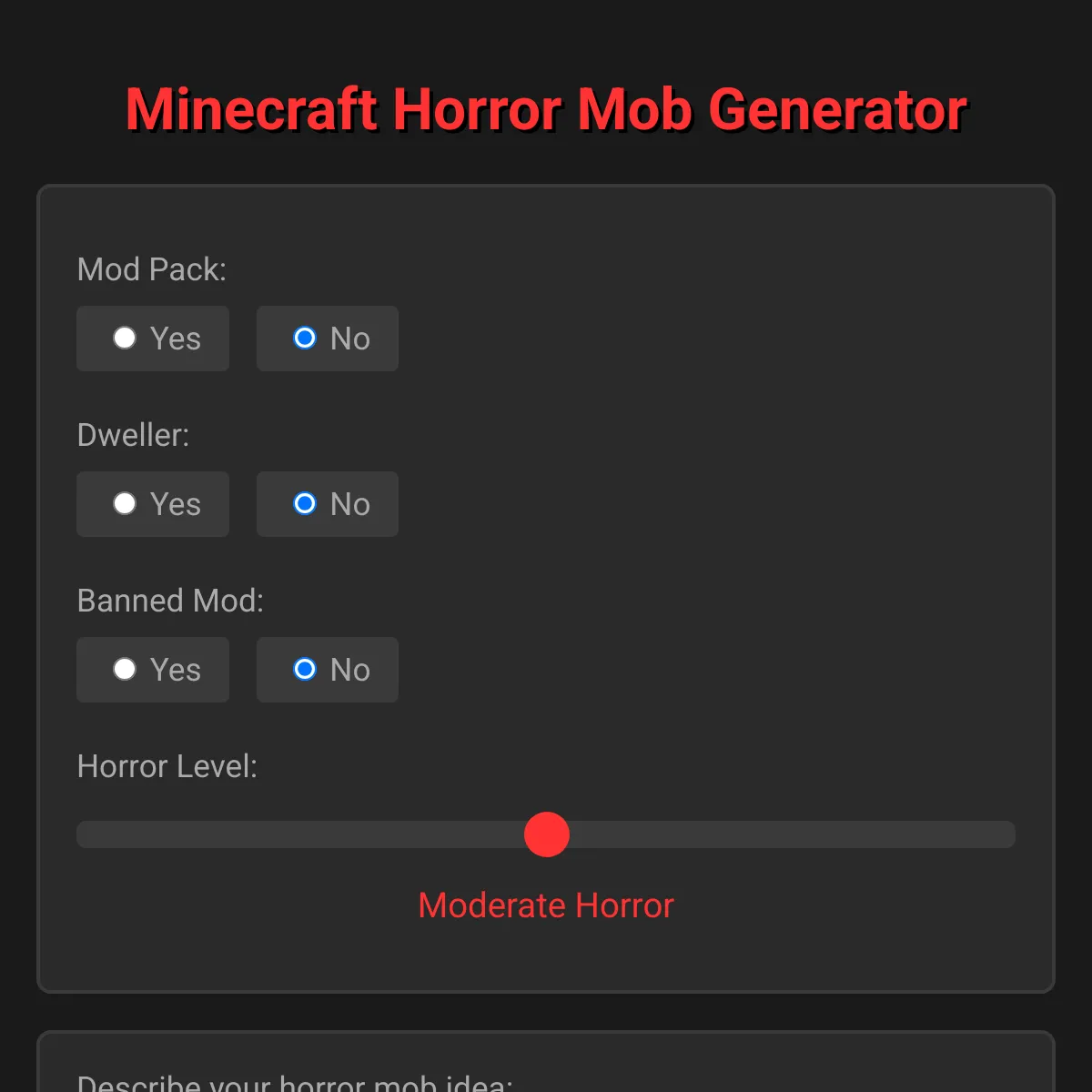 Horror Mod Generator with dumb ai