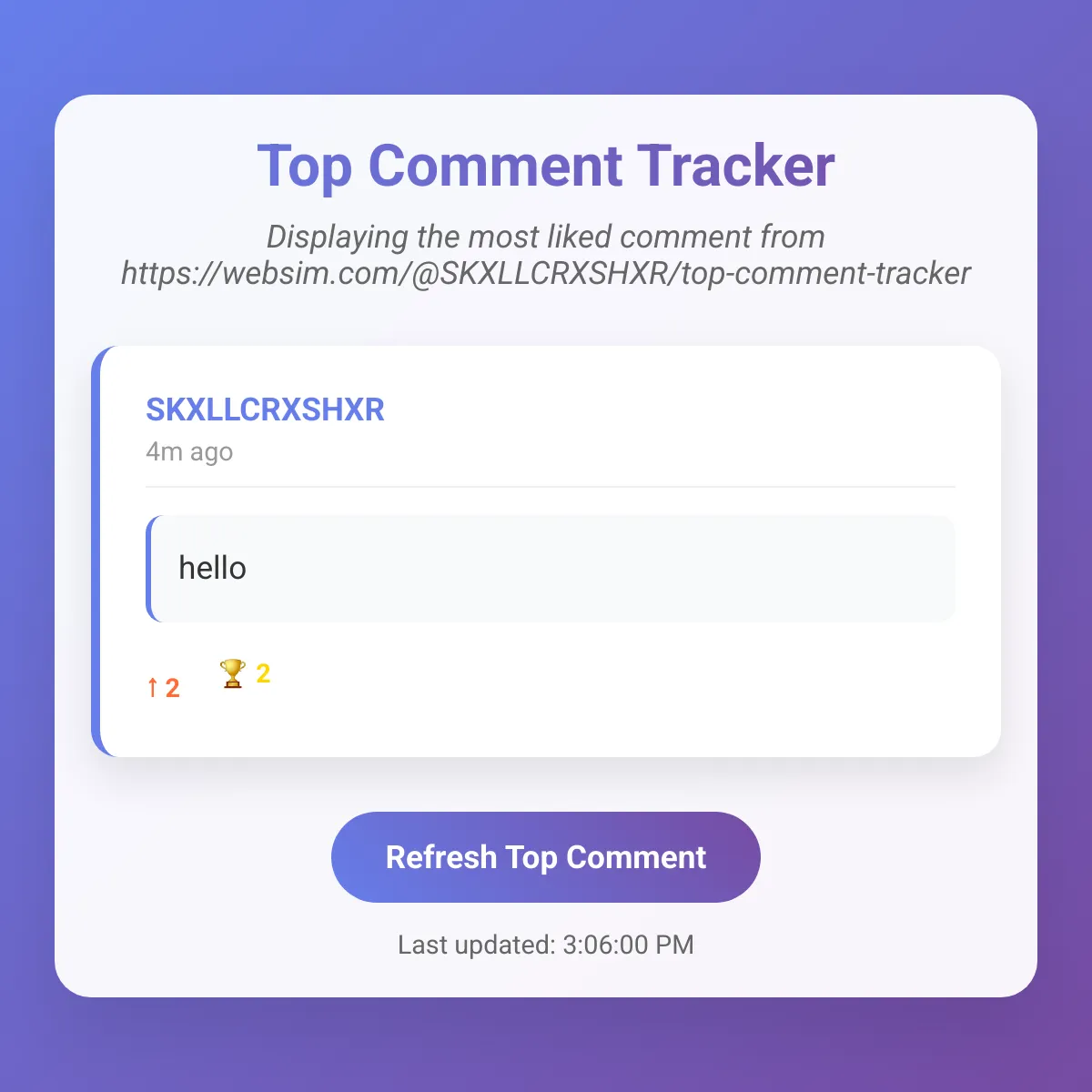 Top Comment Tracker