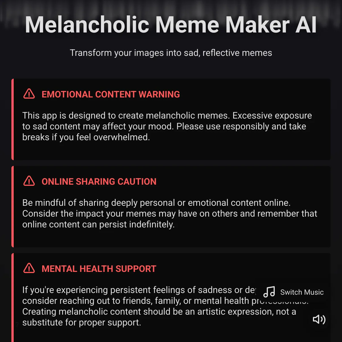 Melancholic Meme Maker