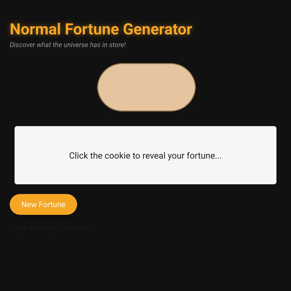 Totally Normal Fortune Generator