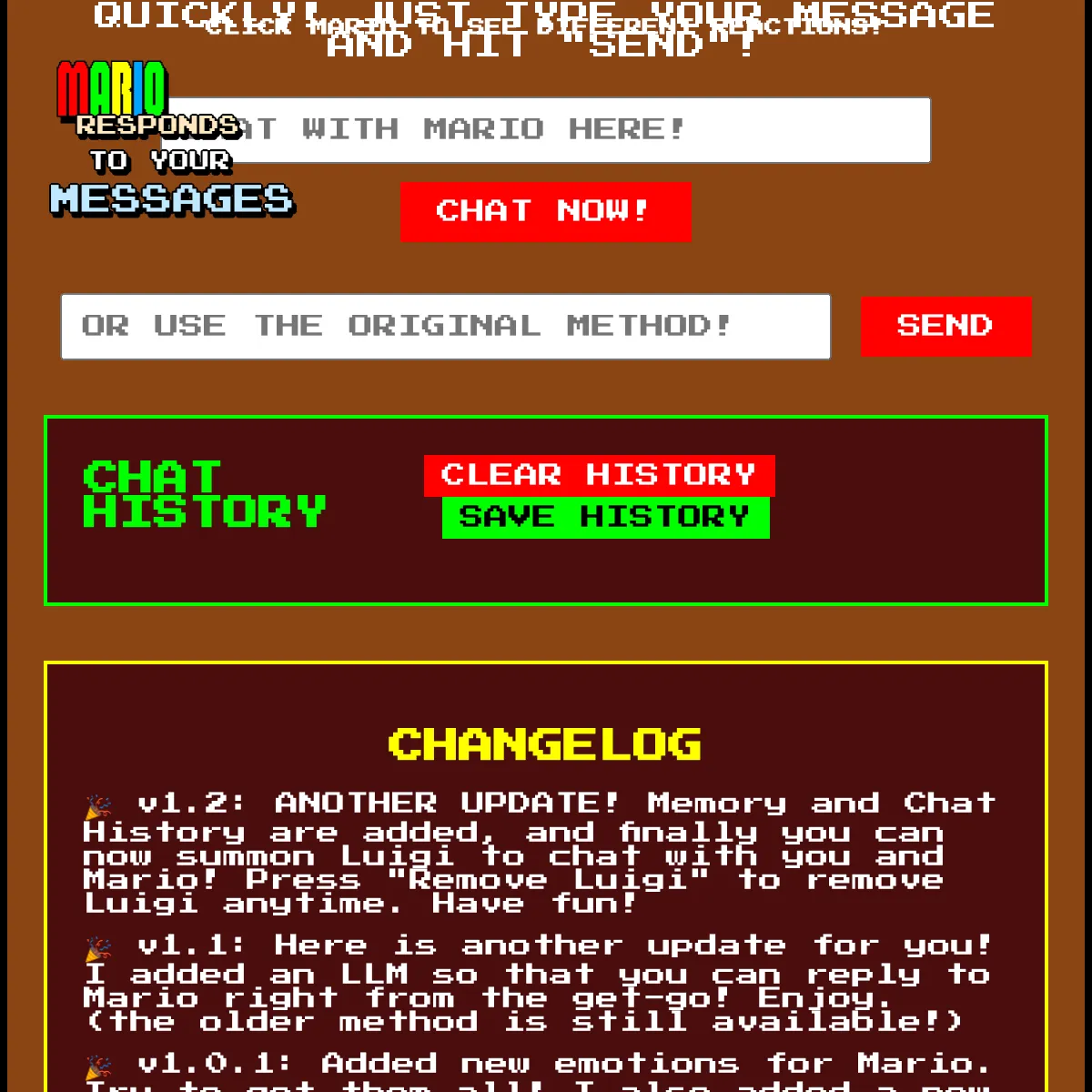 Mario Responds to your Messages