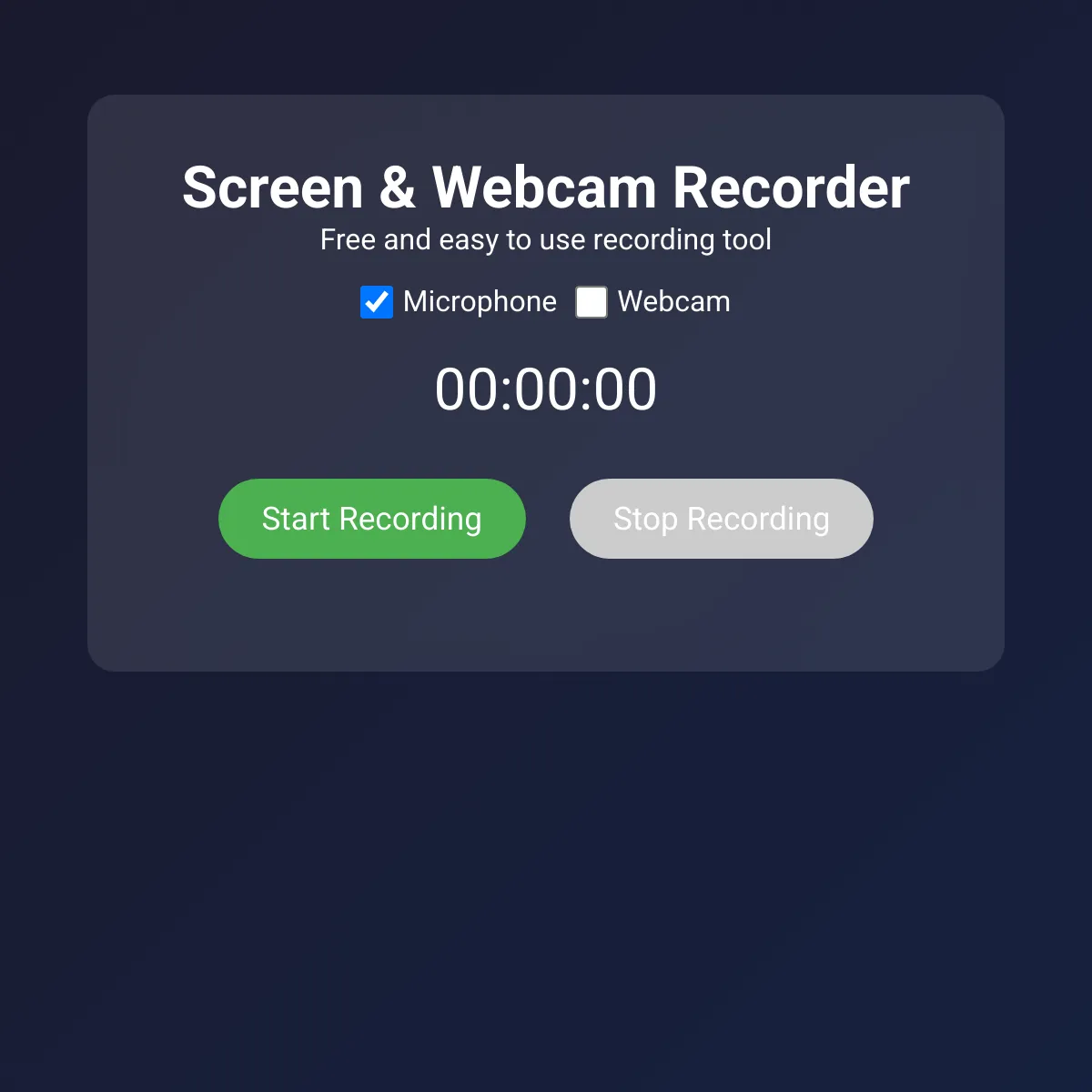 Free Screen & Webcam Recorder