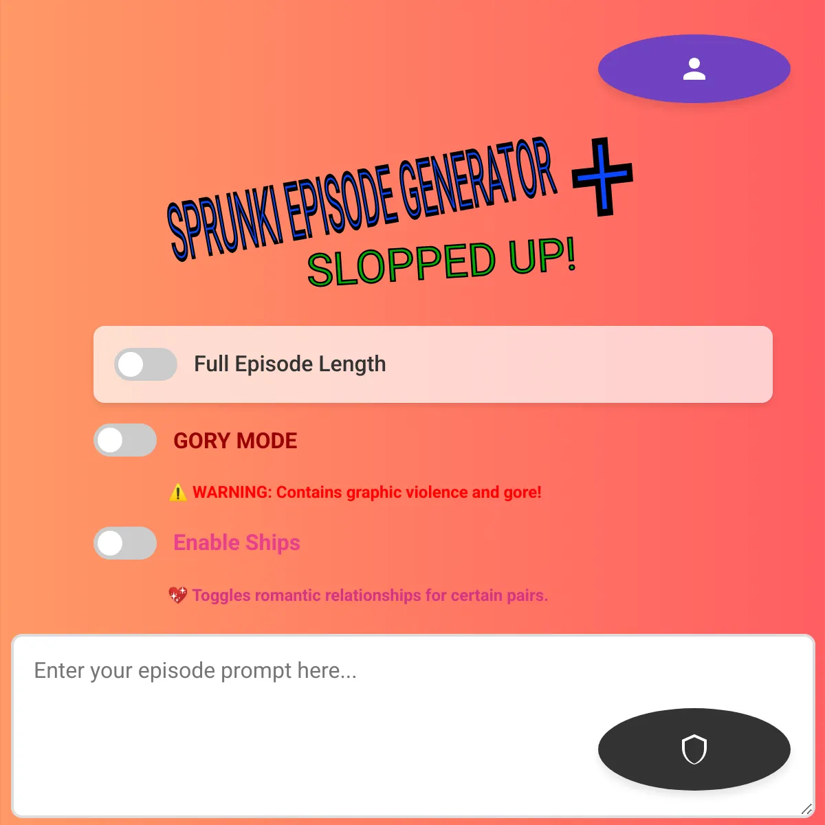 Sprunki Episode Generator +: Slopped Up