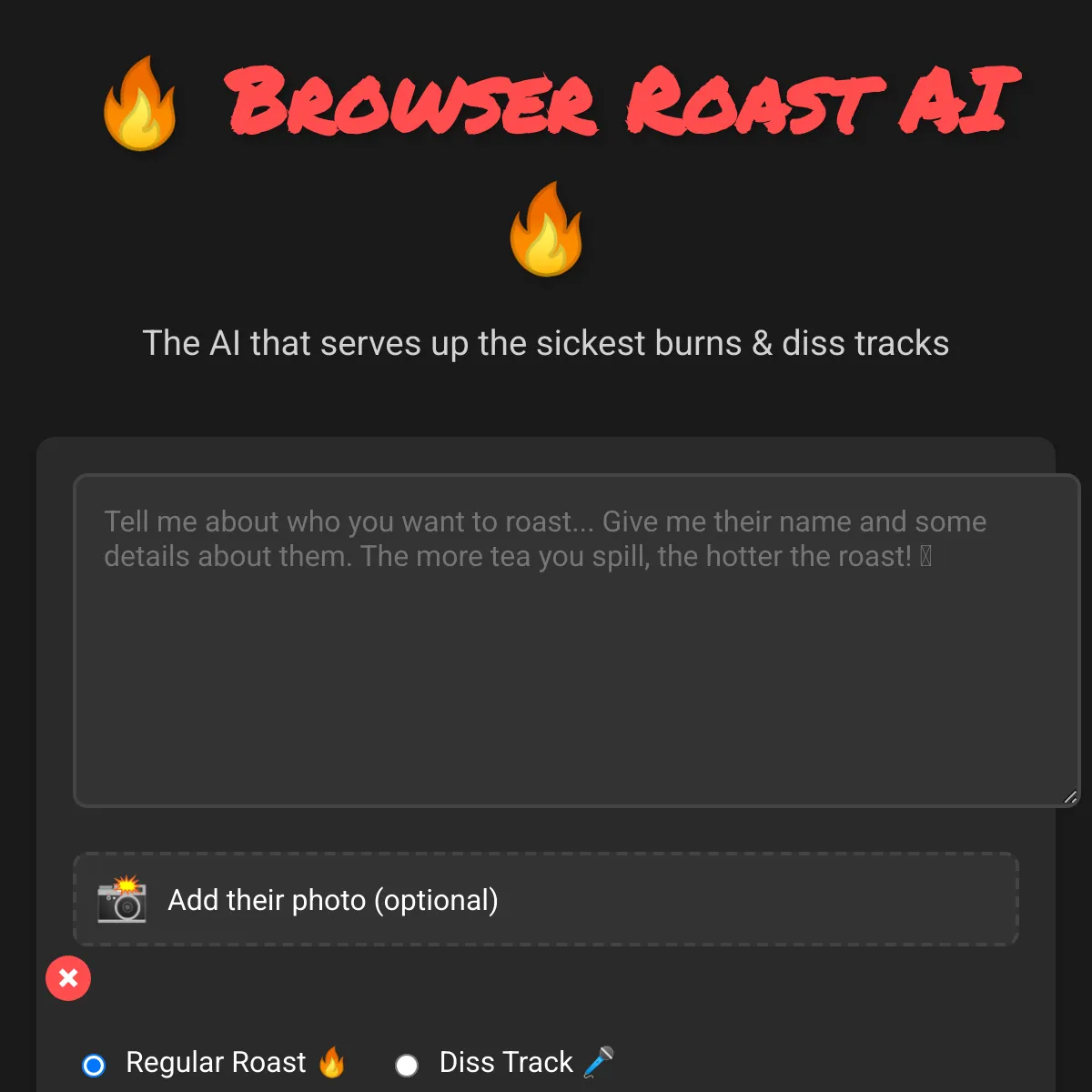 Browser Roast AI - Epic AI Roasts & Diss Tracks