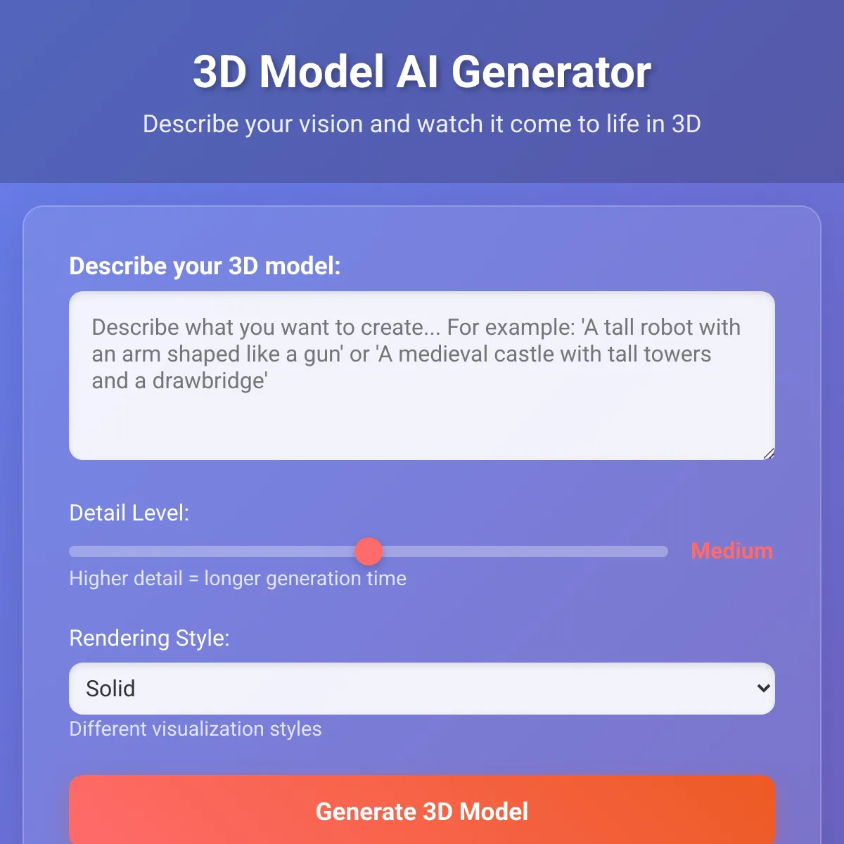 3D Model AI Generator