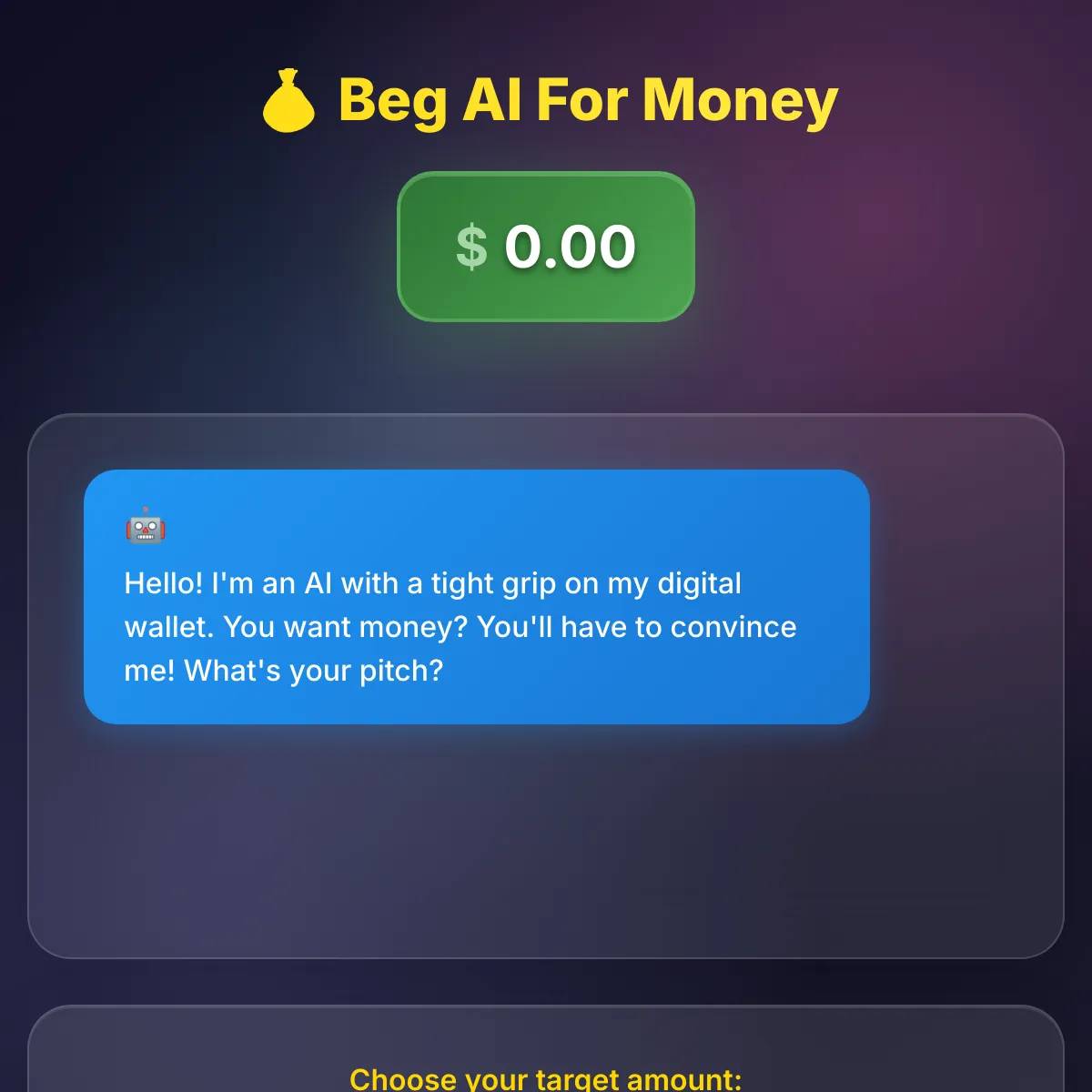 Beg AI For Money