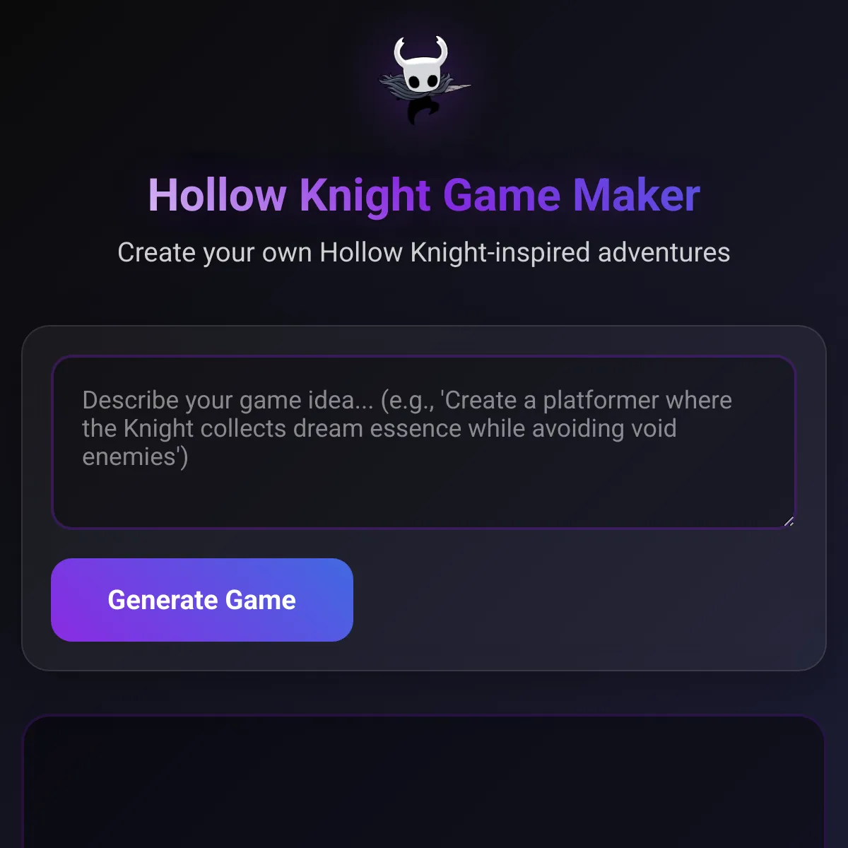 Hollow Knight Game Maker