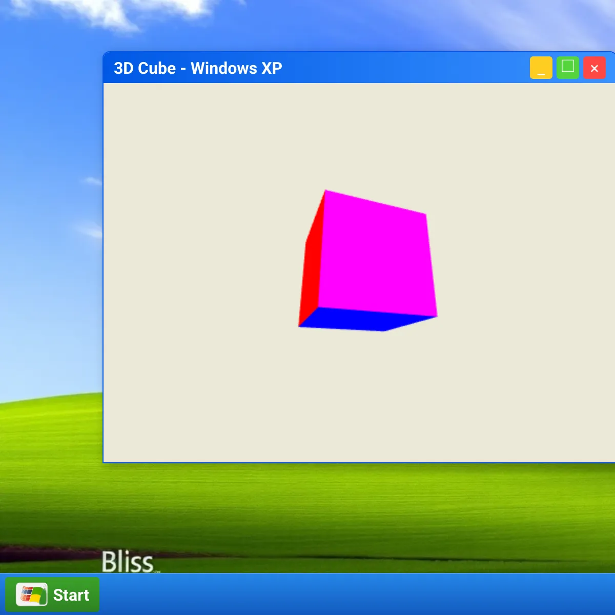 Windows XP with Spinning Cube