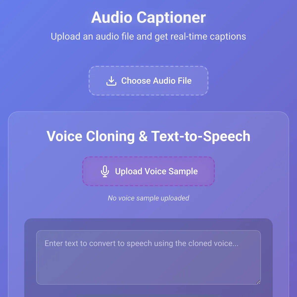 Audio Captioner WITH AI Voice Clone