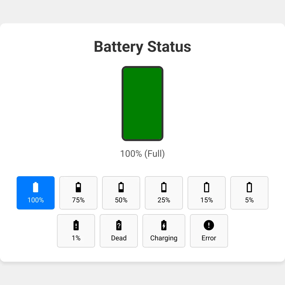 Interactive Battery Status