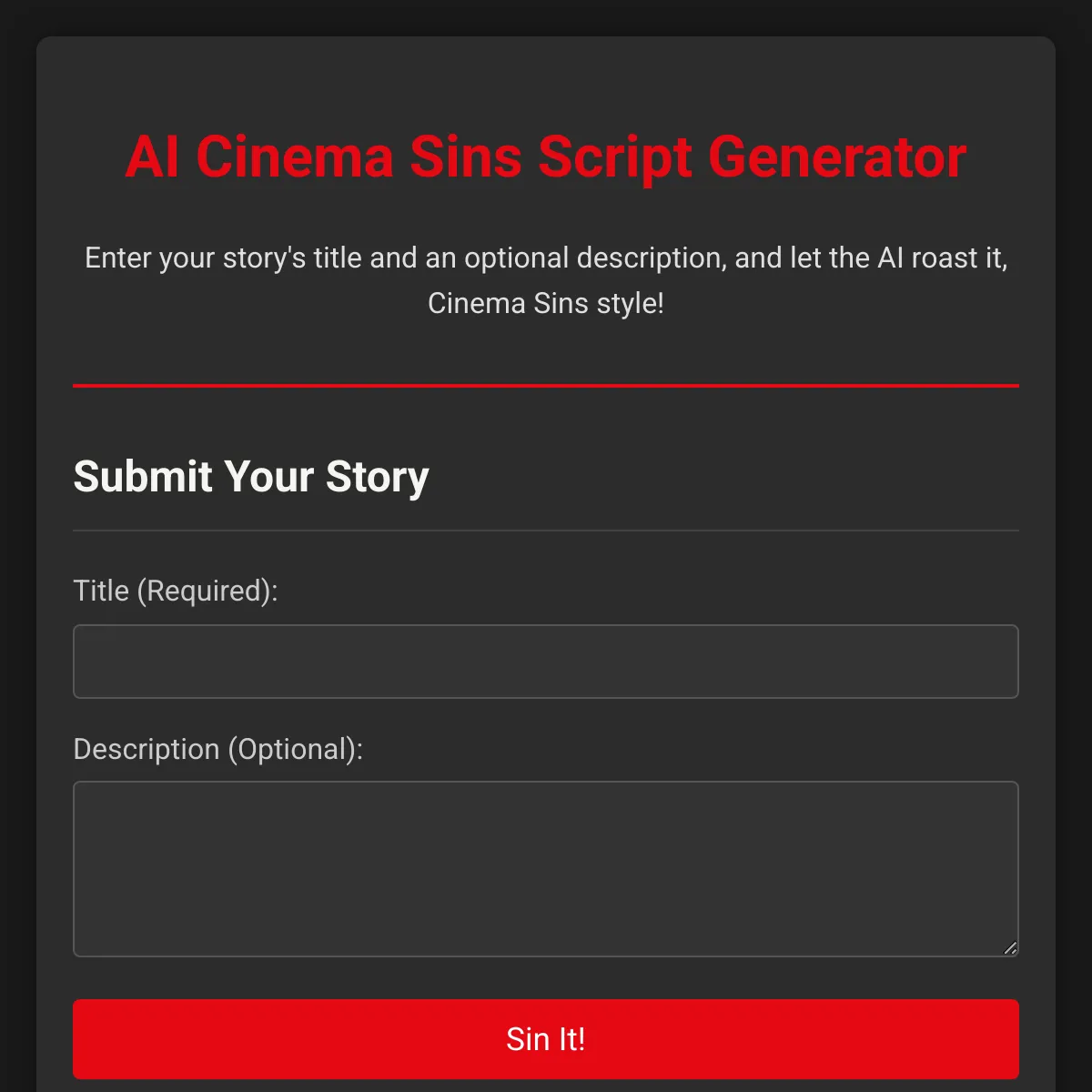 AI Cinema Sins Script Generator