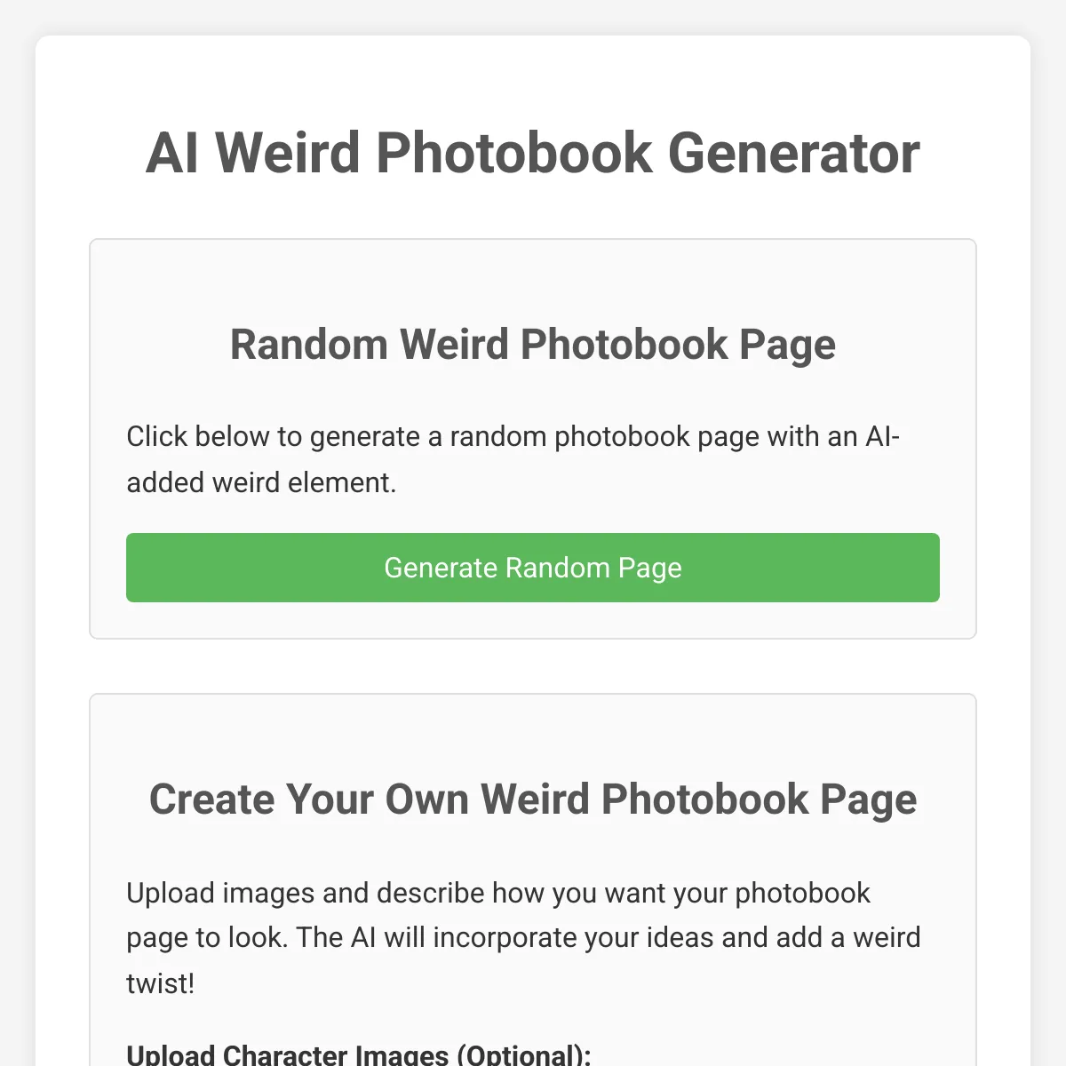 AI Weird Photobook