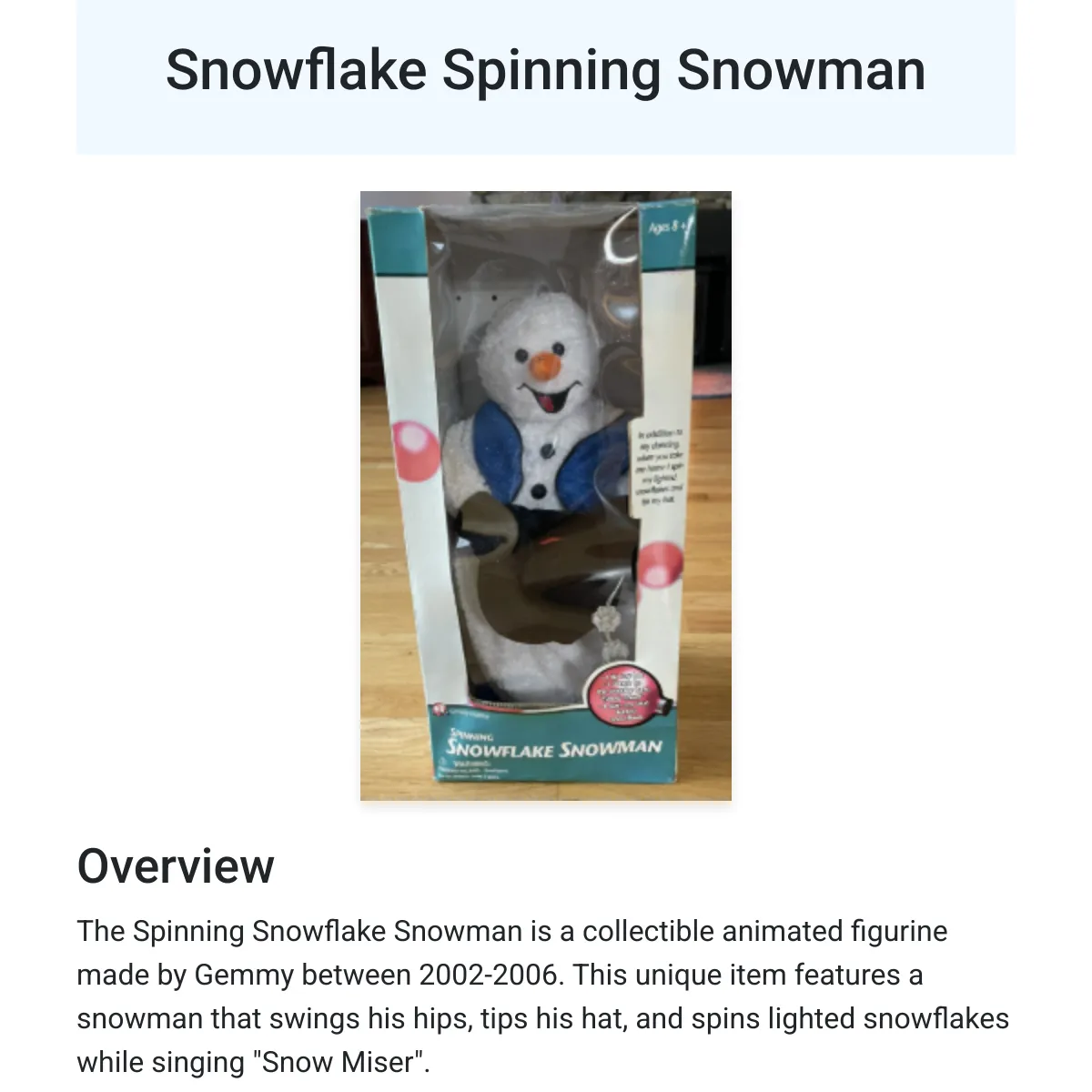 Snowflake Spinning Snowman Wiki
