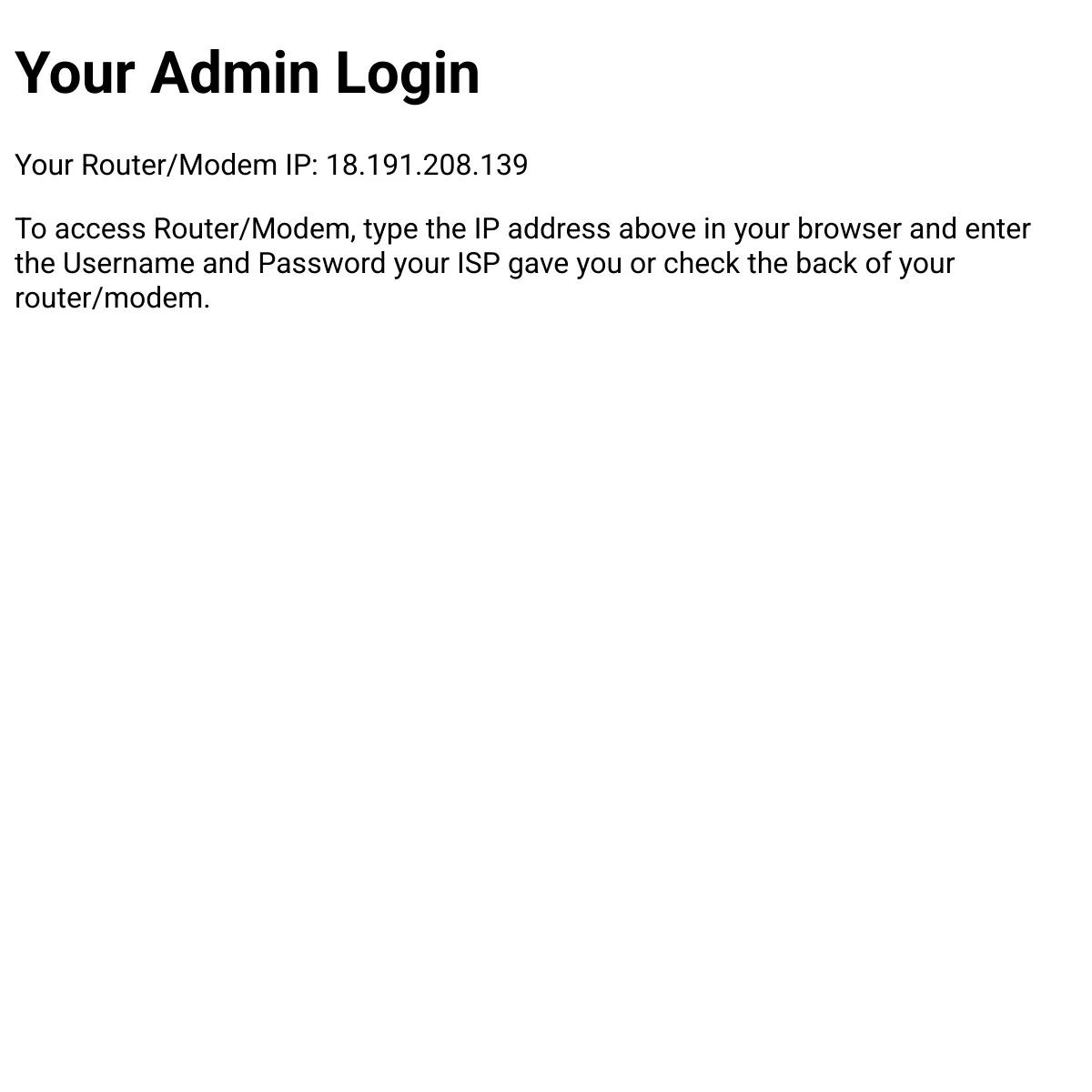 Router/Modem Login