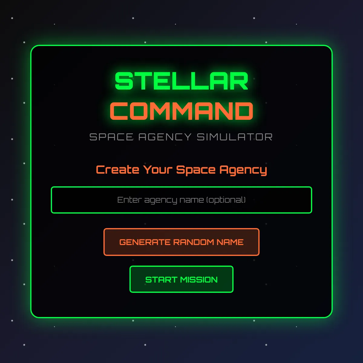 Stellar Command - Space Agency Simulator