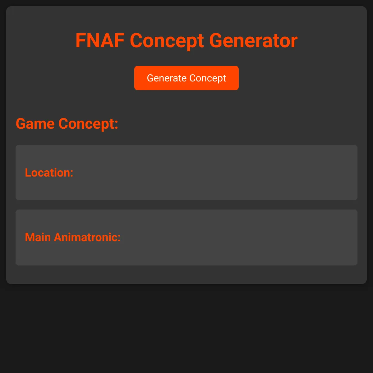 FNAF Game Concept Generator