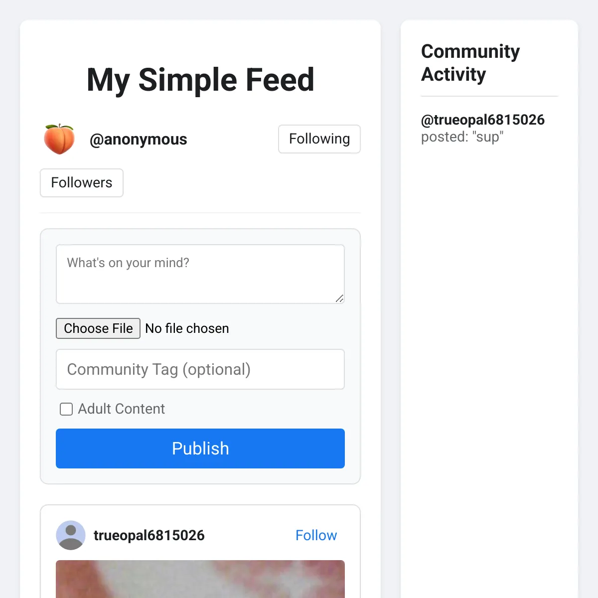 Simple Social Feed