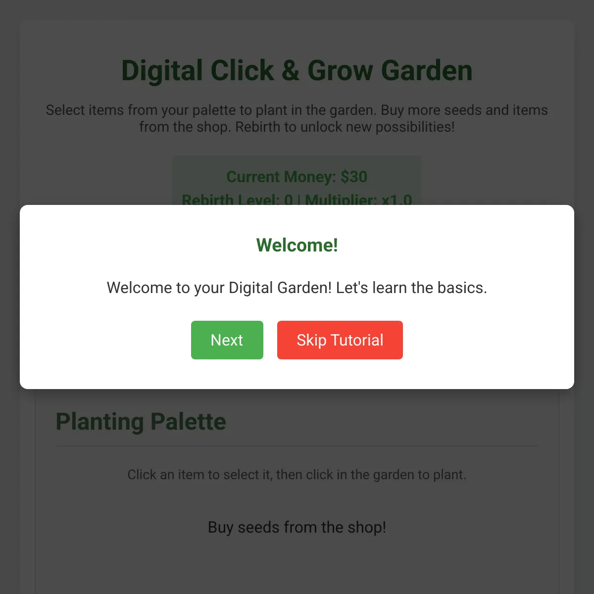 Basic gardening simulator