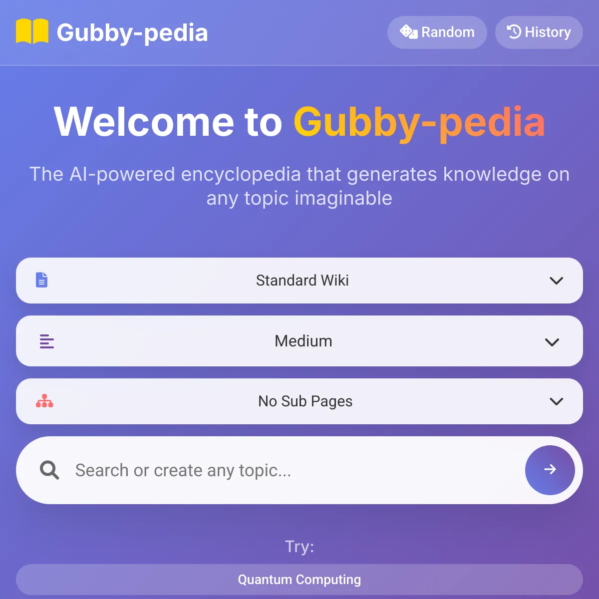 Gubby-pedia - The AI-Generated Wiki