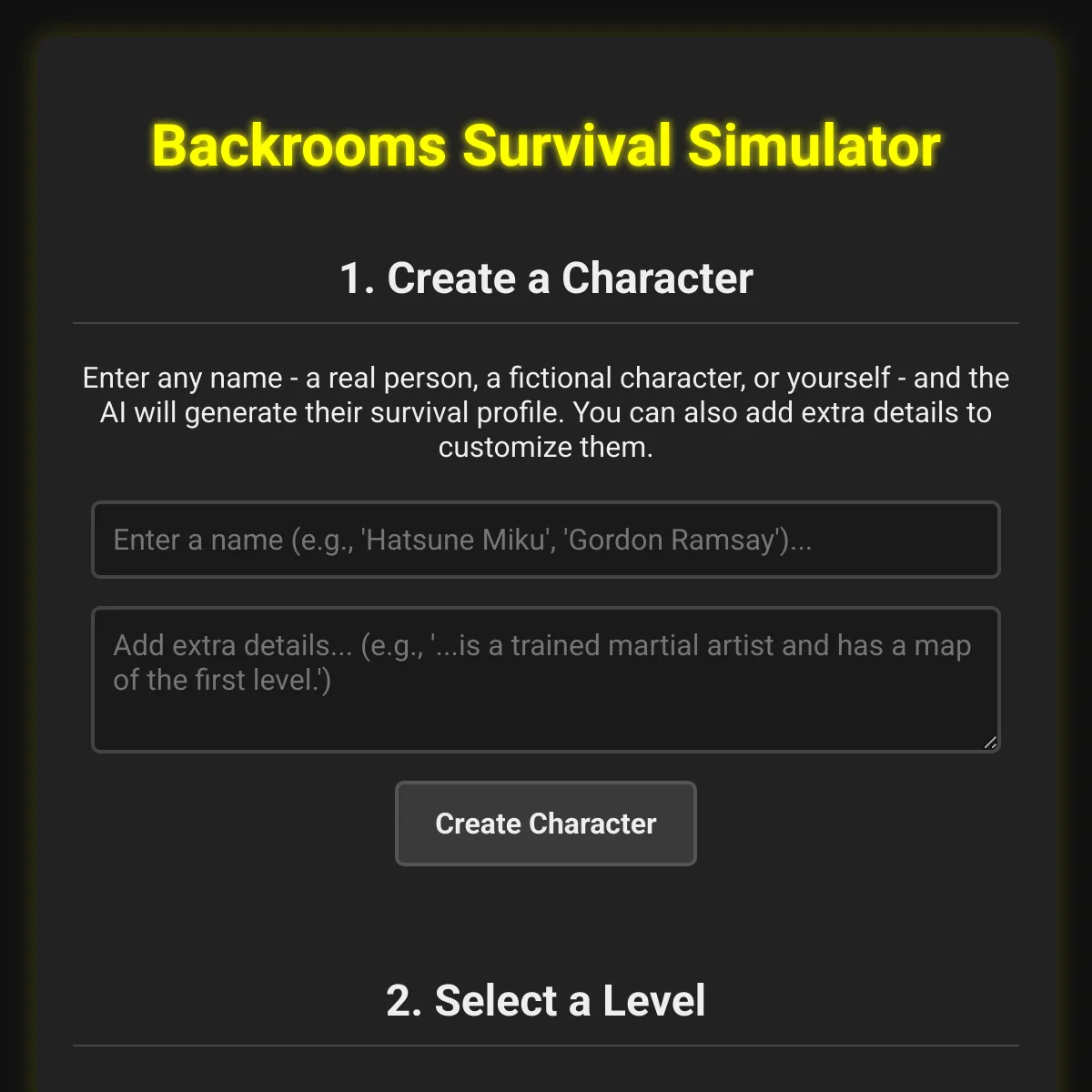 Backrooms Survival Simulator