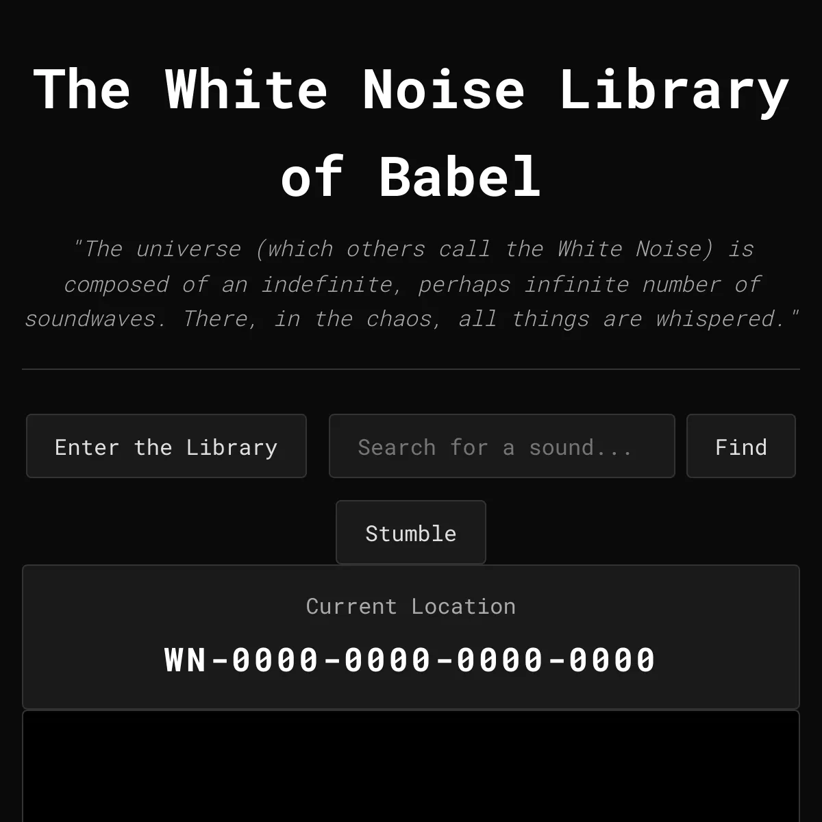 The White Noise Library of Babel