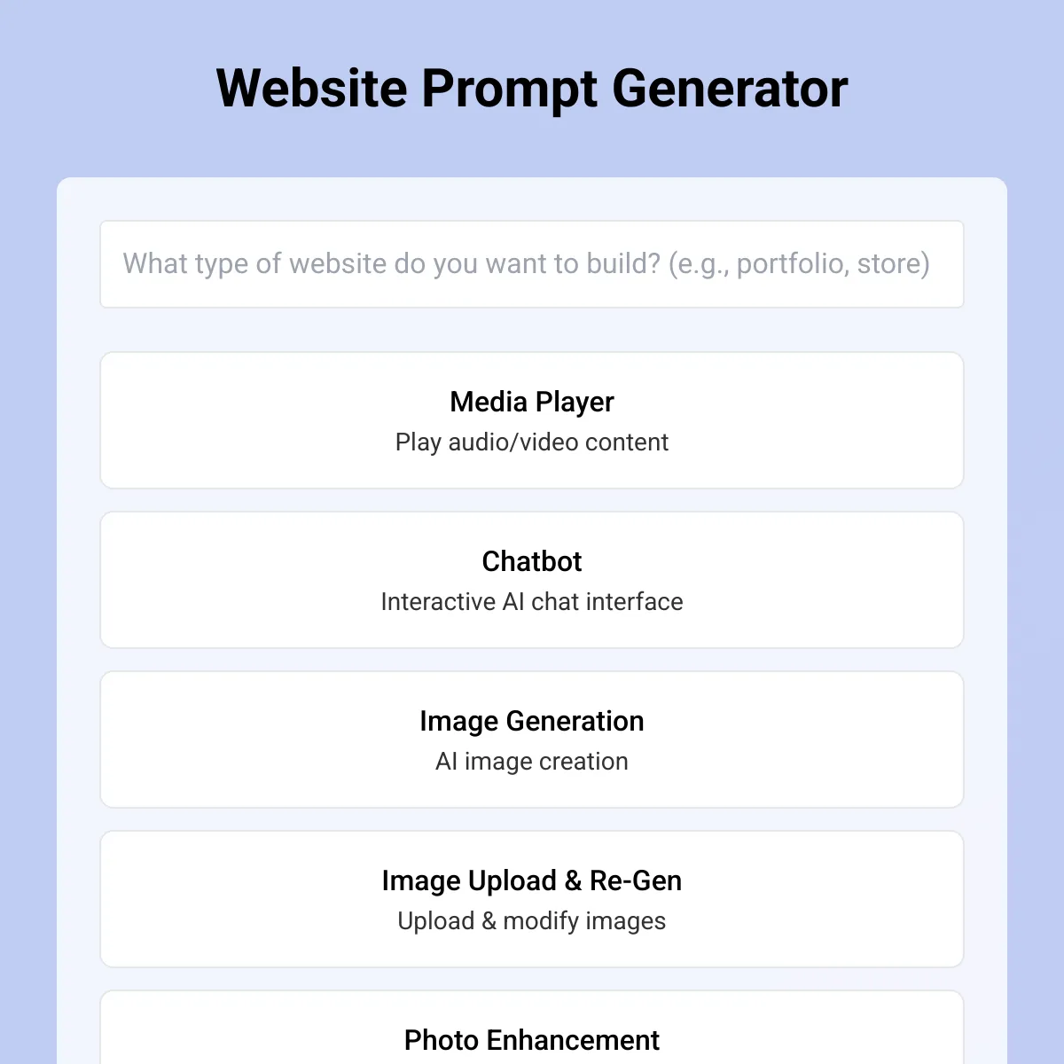 Website Prompt Generator