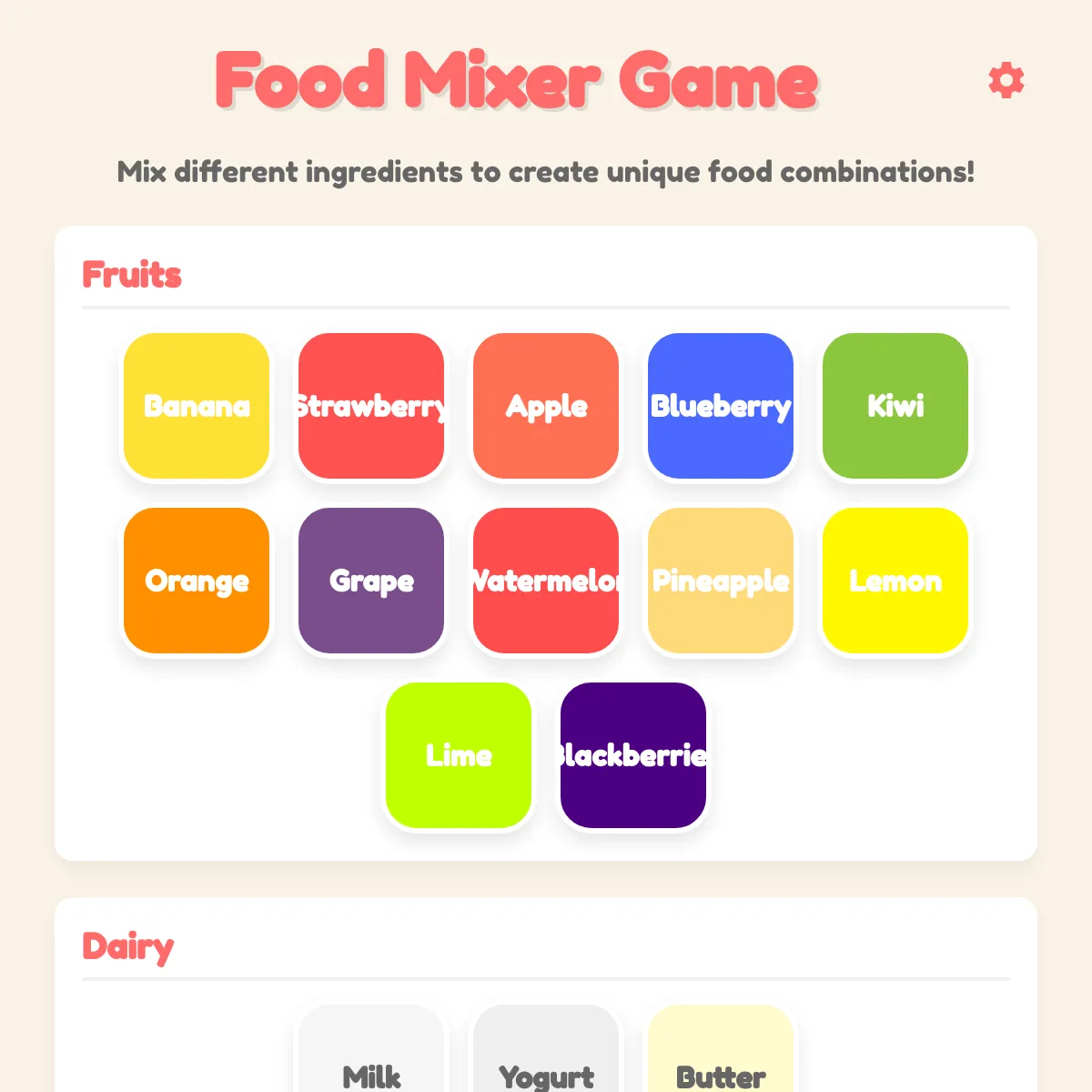 Food Mixer Game