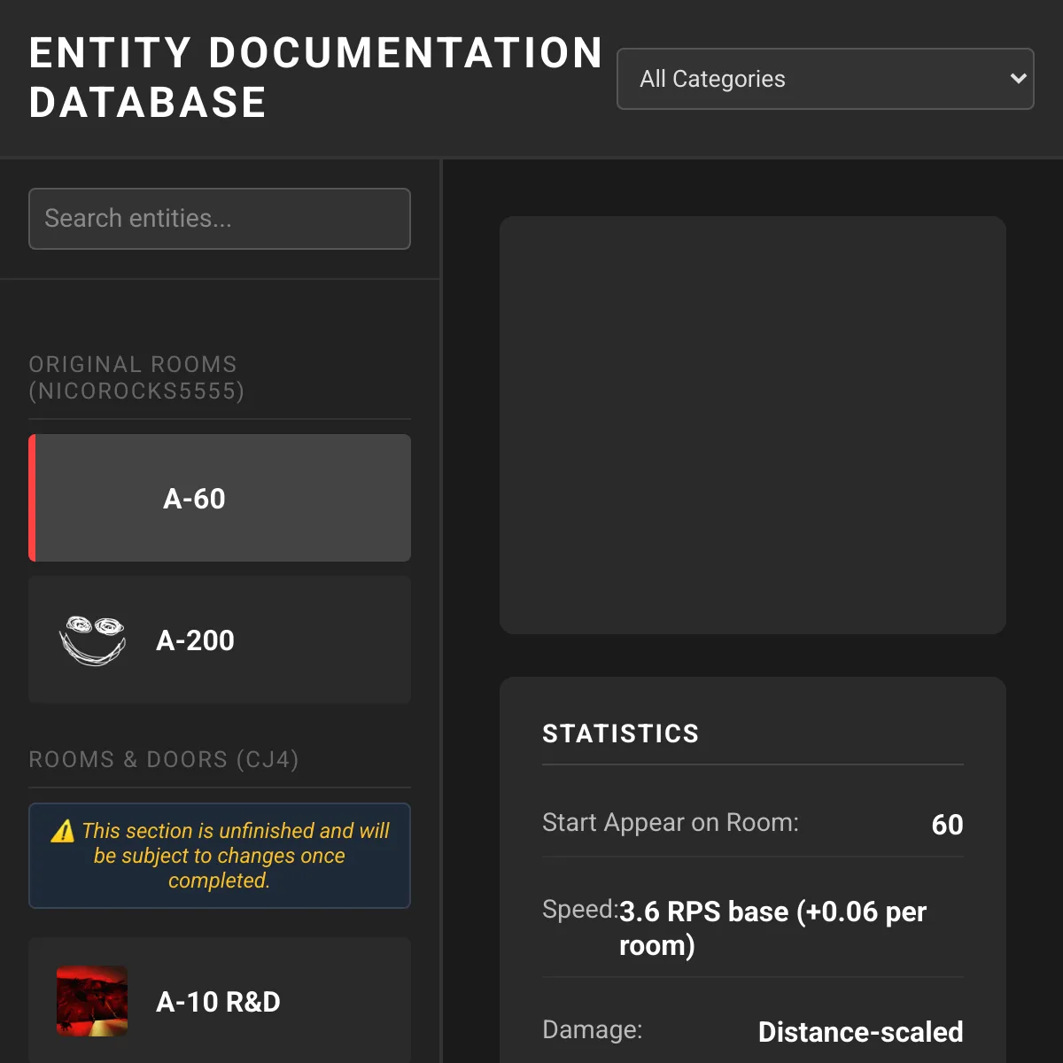 Rooms Entity document database