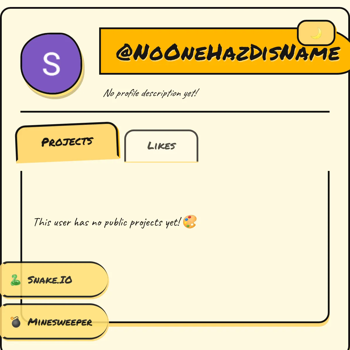 @NoOneHazDisName's Profile – websim.com