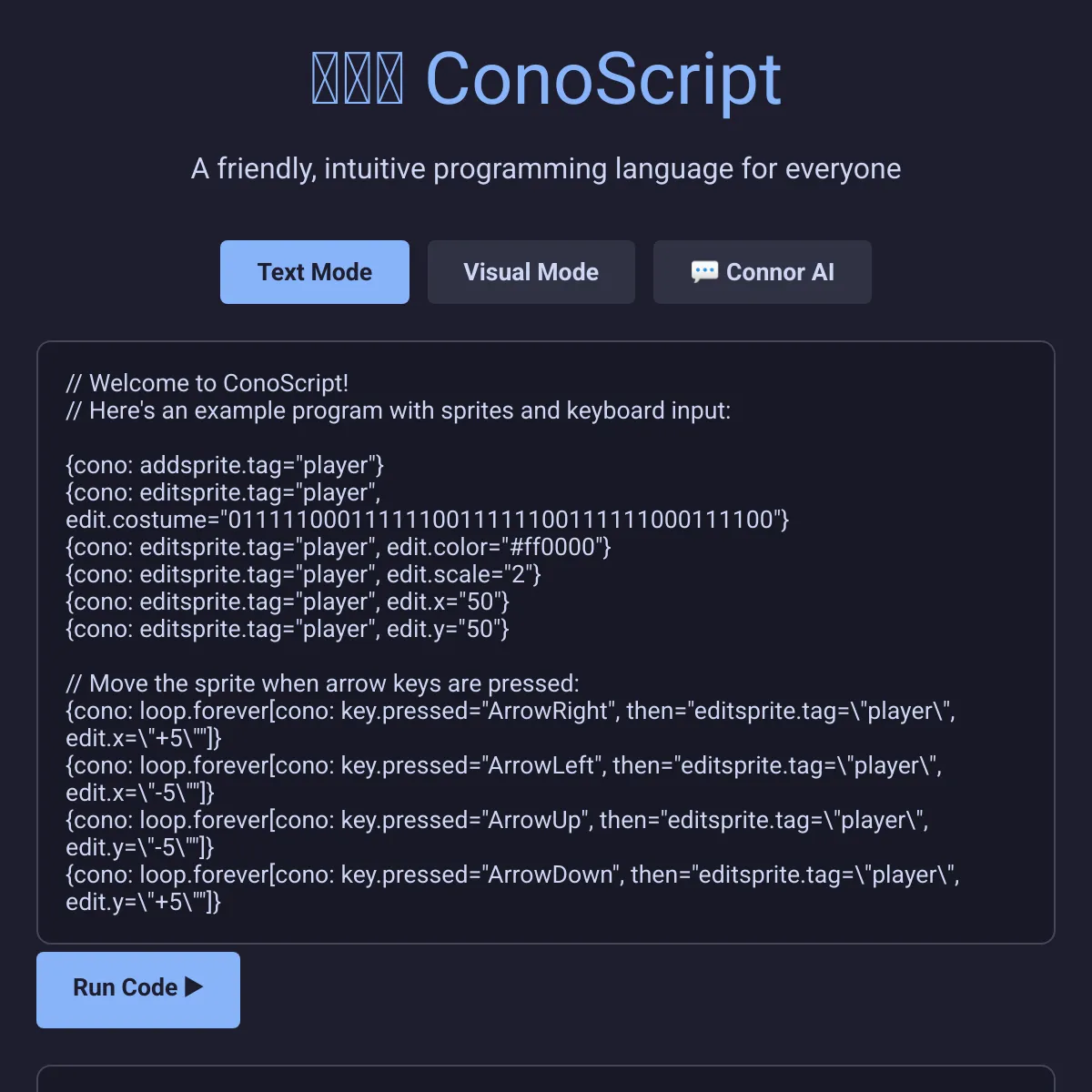 ConoScript - The Friendly Programming Language
